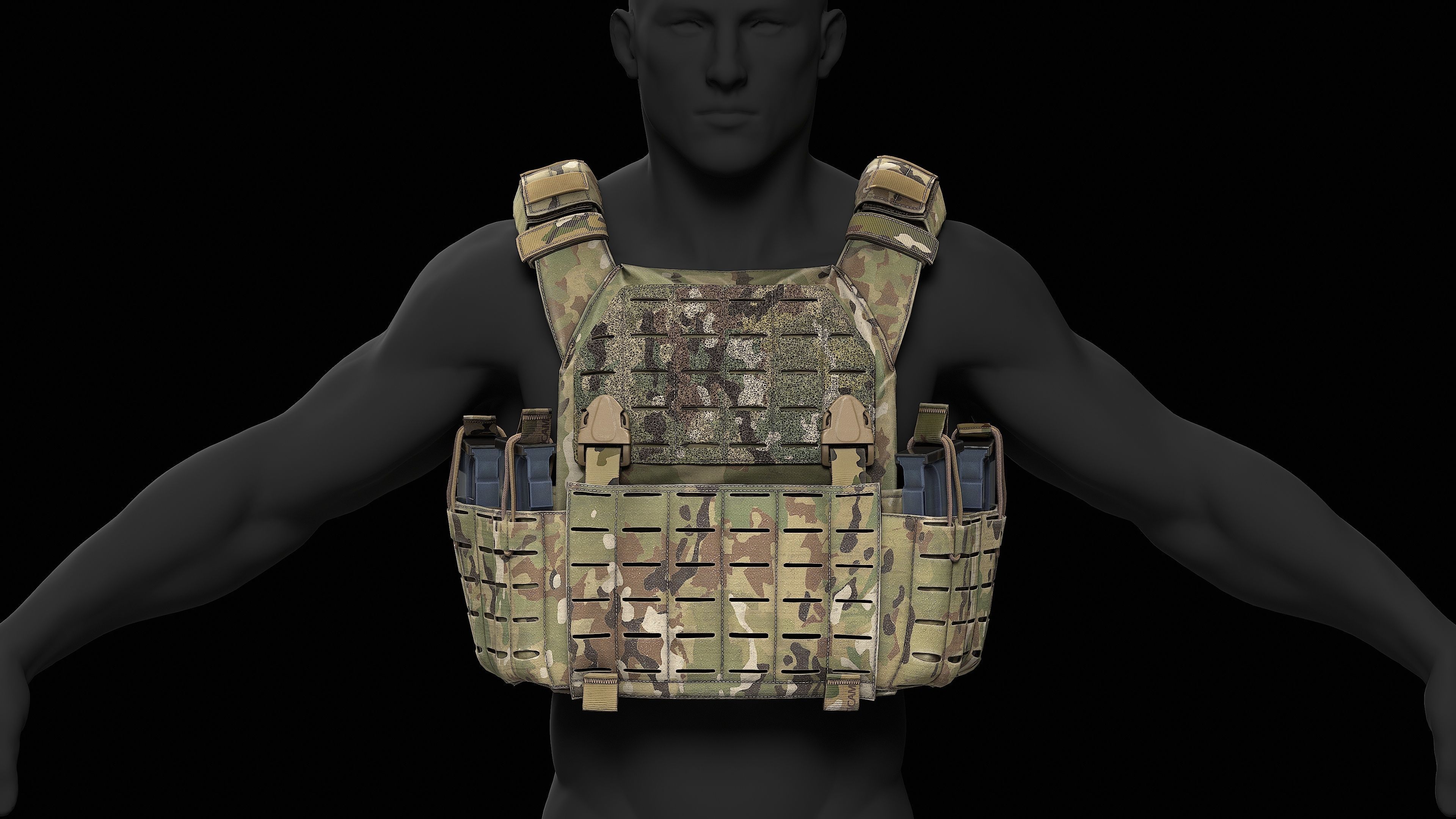 3D model Shellback Tactical Rampage 2 0 Plate Carrier VR / AR / low ...