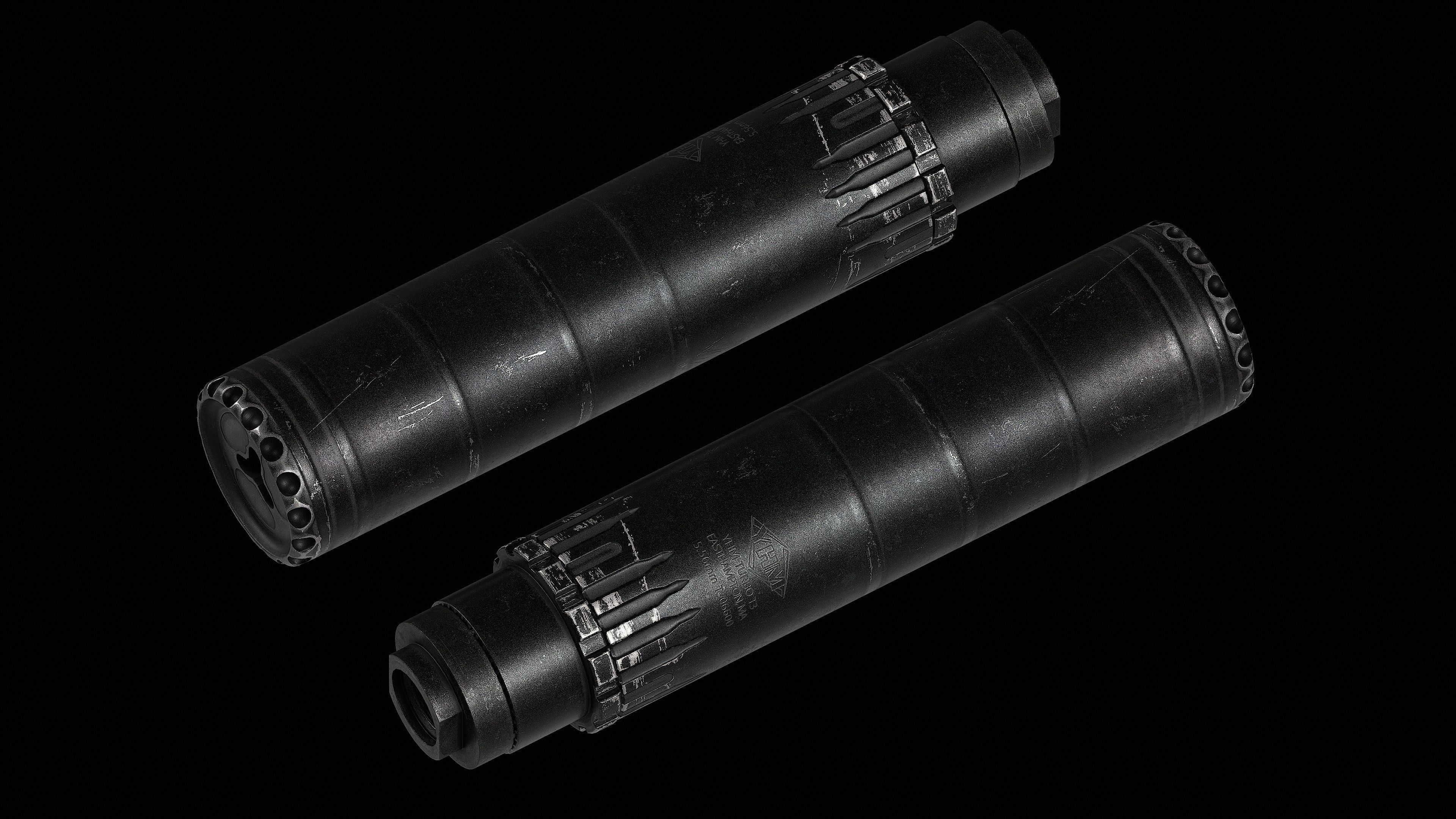 3D model YHM Turbo T3 Suppressor VR / AR / low-poly | CGTrader