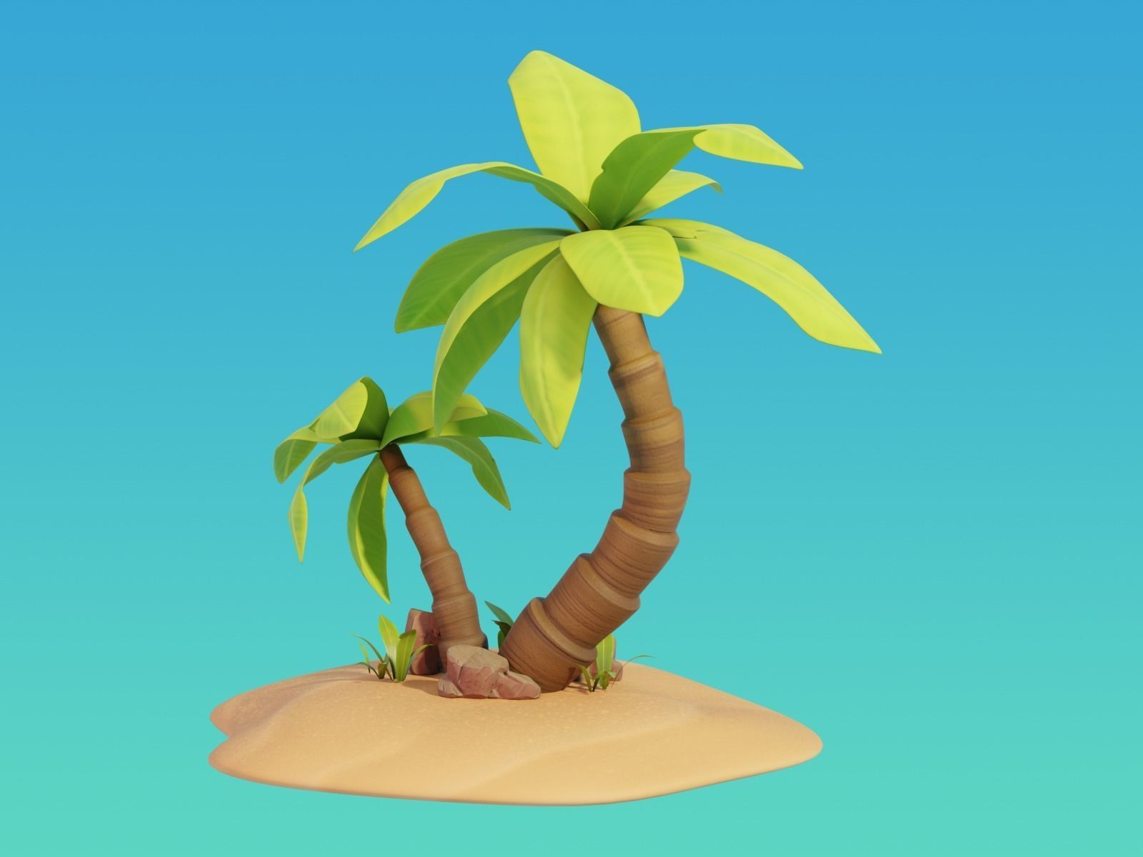 Cartoon Coconut Tree 3D model | CGTrader