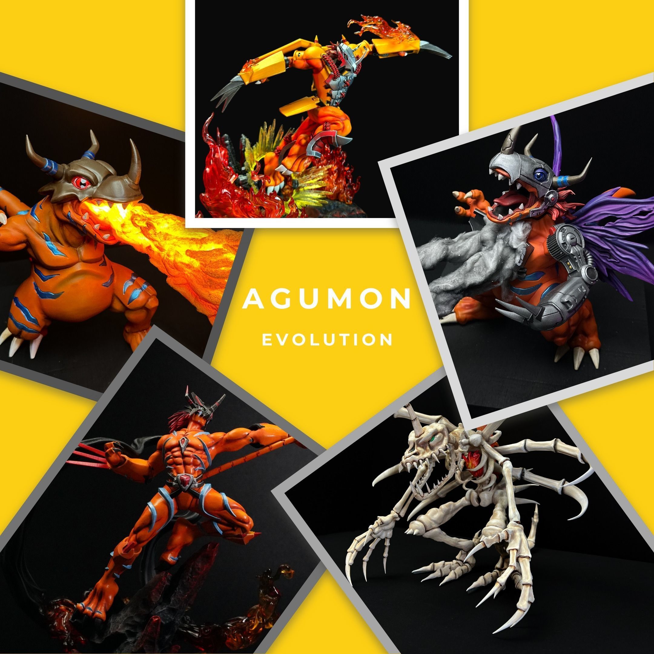 Agumon Evolution Line 3D Model Collection 3D printable | CGTrader