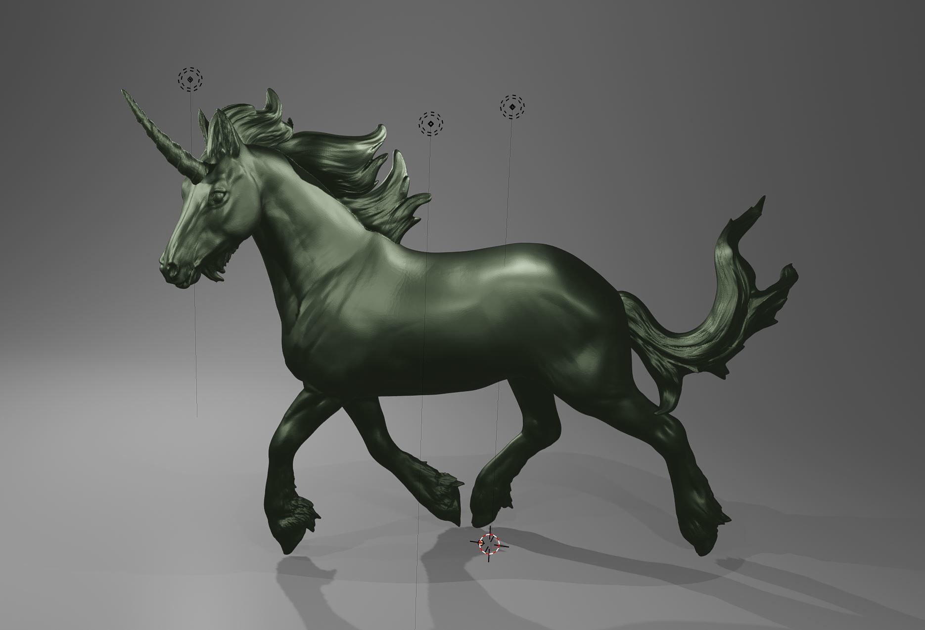 Floating running realistic unicorn mystical beast fantasy dnd 3D model ...