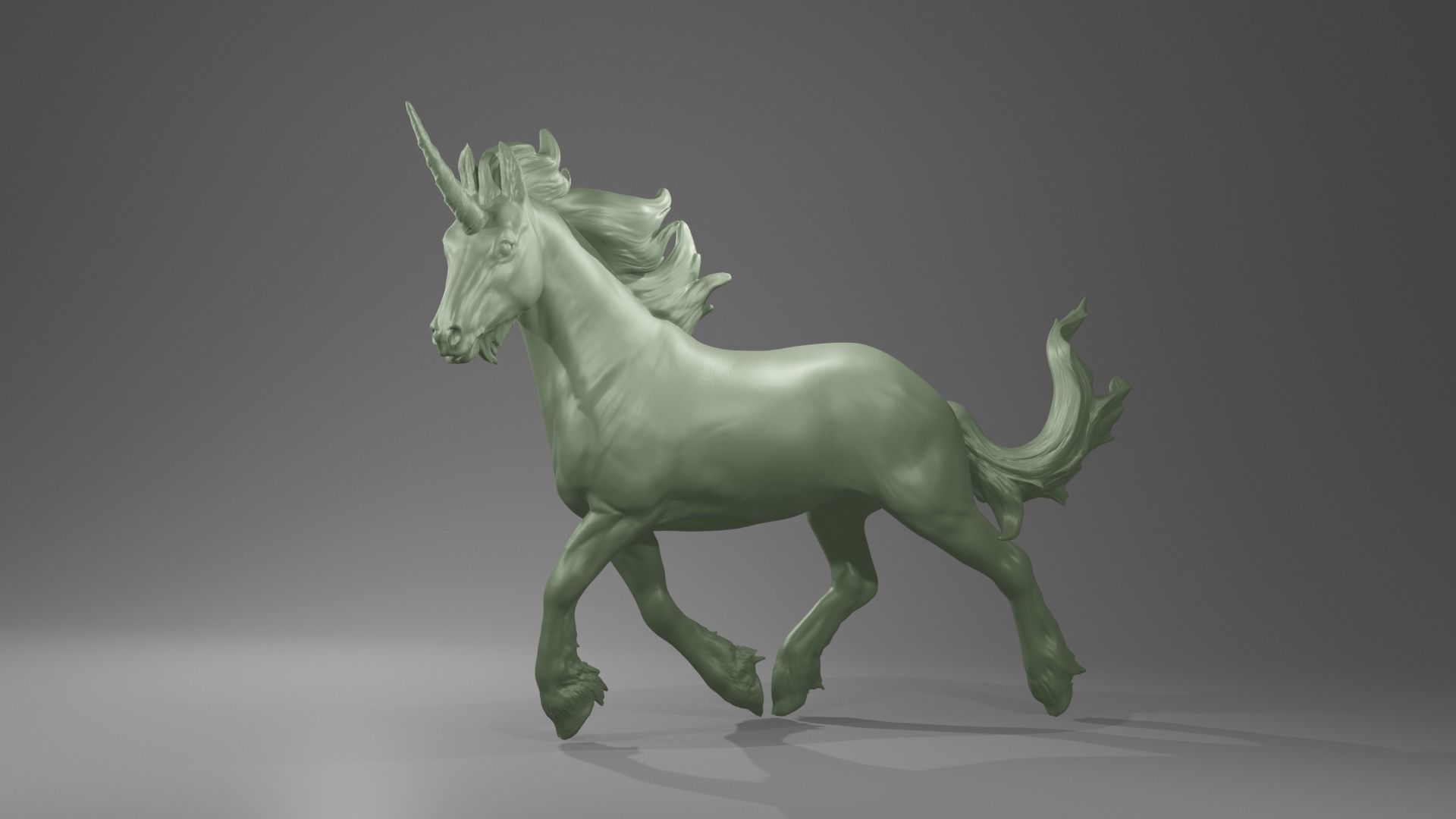 Floating running realistic unicorn mystical beast fantasy dnd 3D model ...