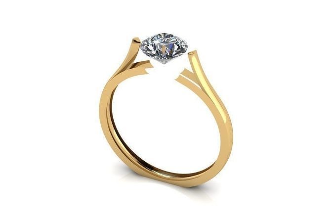 Solitaire Ring 627 3D model 3D printable | CGTrader