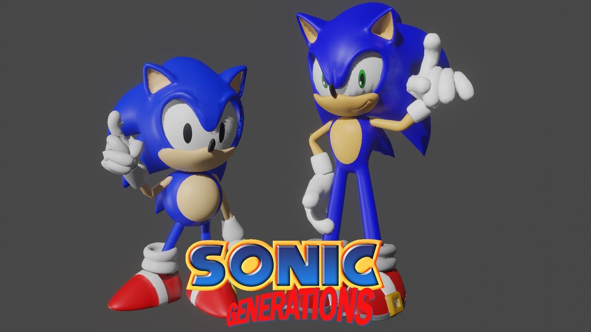 Modern Sonic the Hedgehog free 3D model rigged | CGTrader