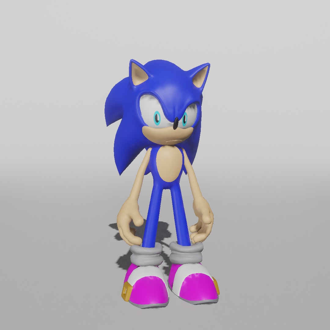 Modern Sonic the Hedgehog free 3D model rigged | CGTrader