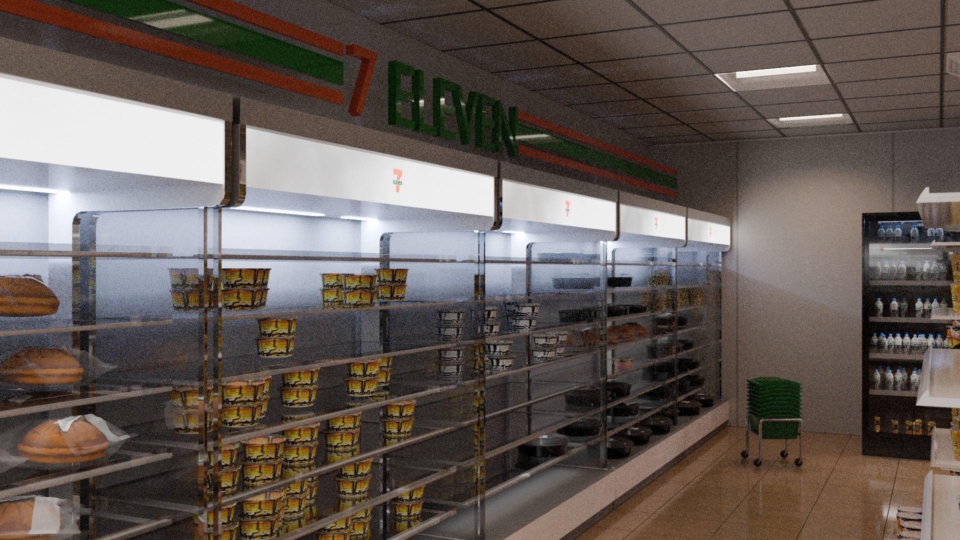 3D model 711 Convenience Store Model Japan with blender file VR / AR ...