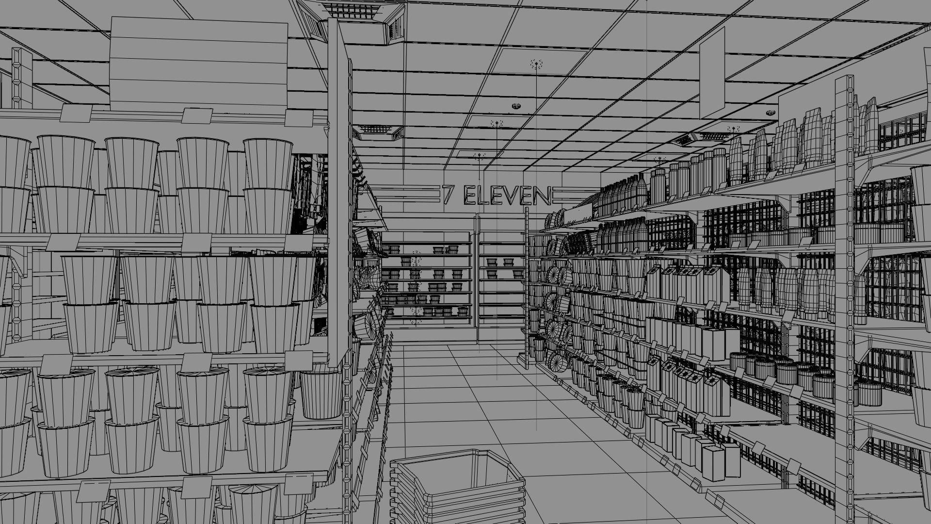 3D model 711 Convenience Store Model Japan with blender file VR / AR ...