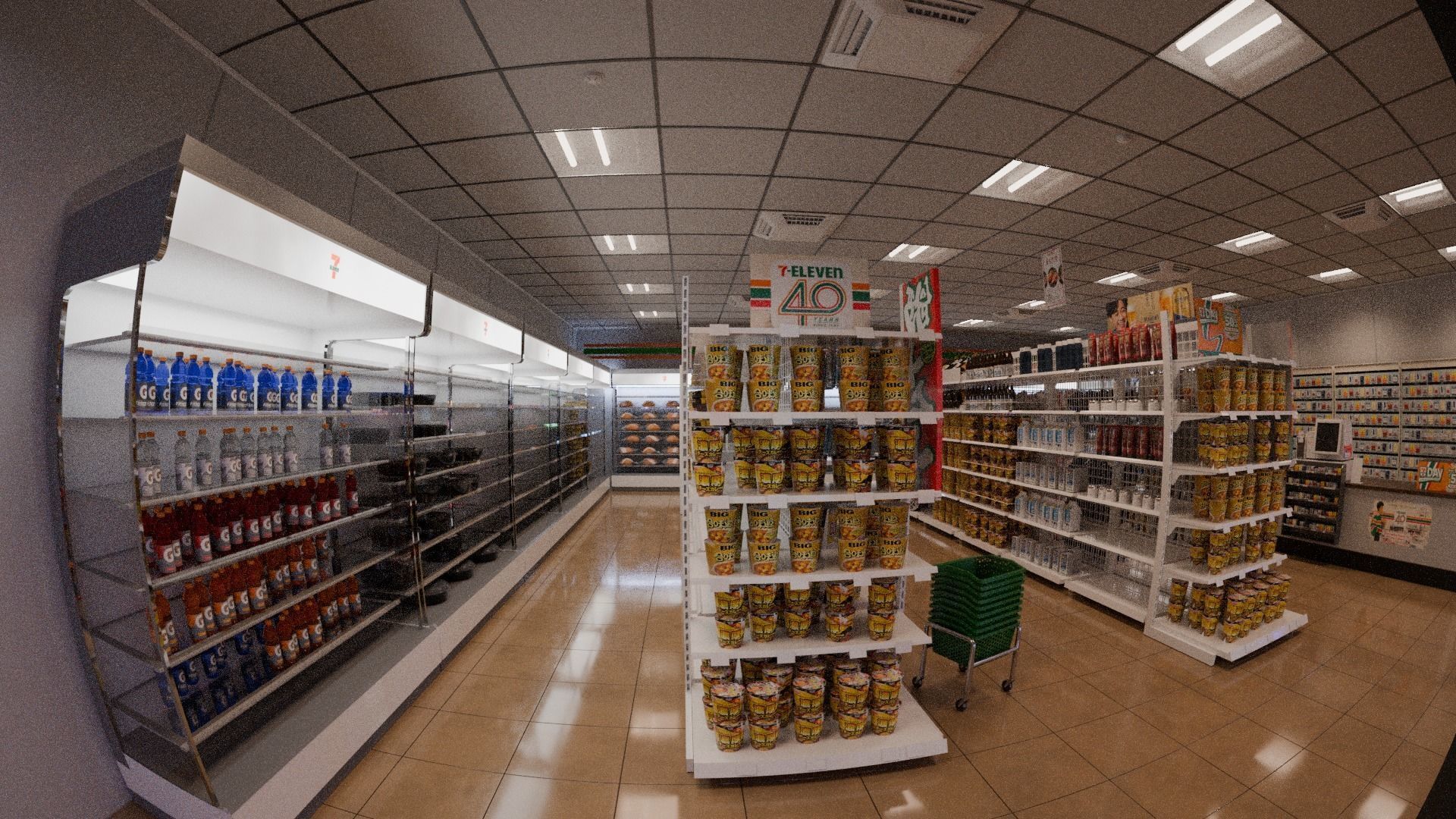 3D model 711 Convenience Store Model Japan with blender file VR / AR ...