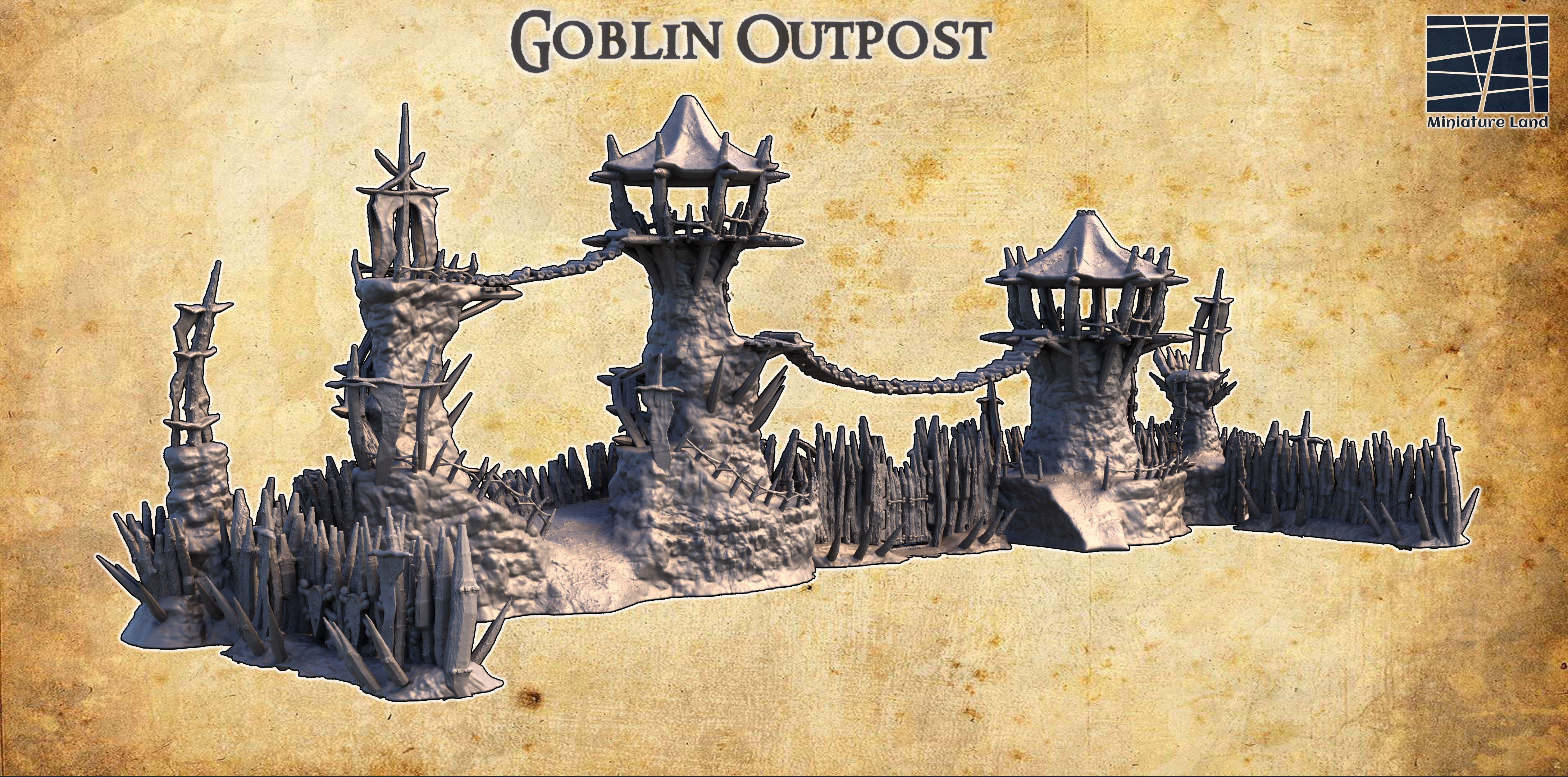 Goblin Outpost Tabletop Terrain 28MM 3D print model 3D model 3D printable | CGTrader