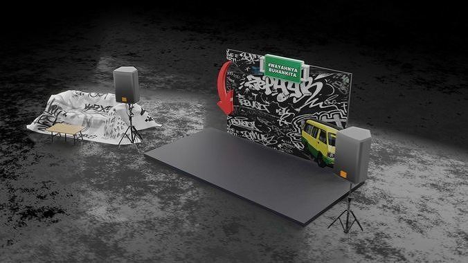 Mini Stage Set free VR / AR / low-poly 3D model animated | CGTrader