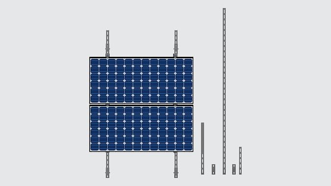 Solar Panel Stand L2 3D model | CGTrader