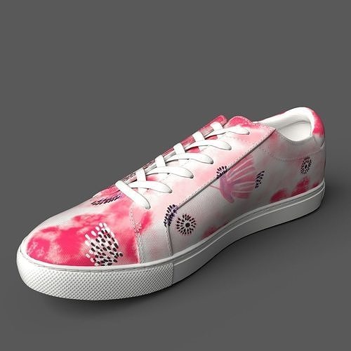 3D model Floral Kam Sneaker-White Pink VR / AR / low-poly | CGTrader