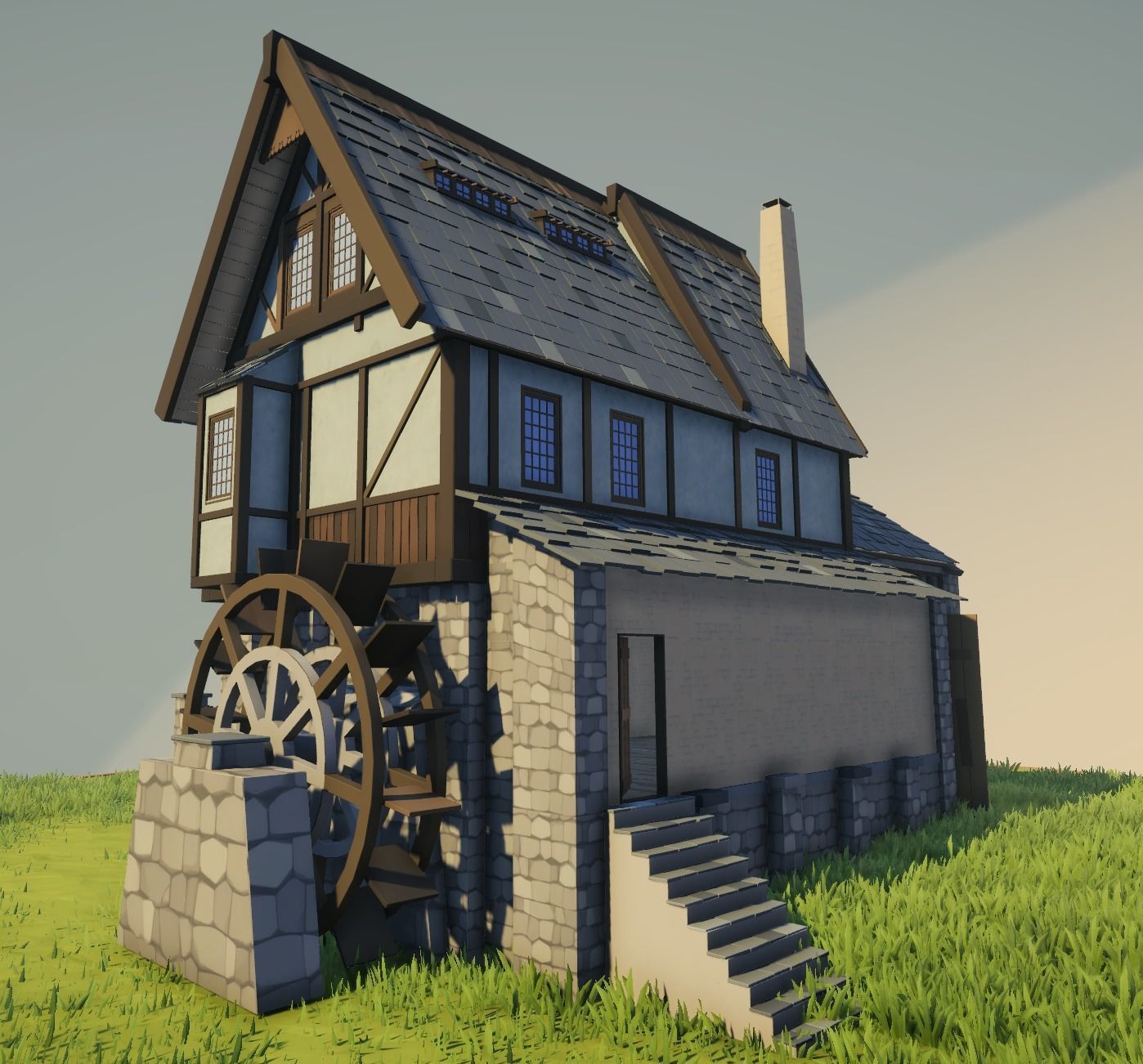 FC Medieval Water Mill free VR / AR / low-poly 3D model | CGTrader