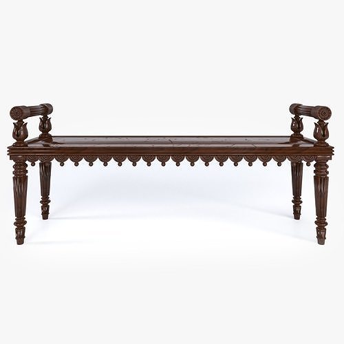 REGENCY OAK HALL BENCH 3D model | CGTrader