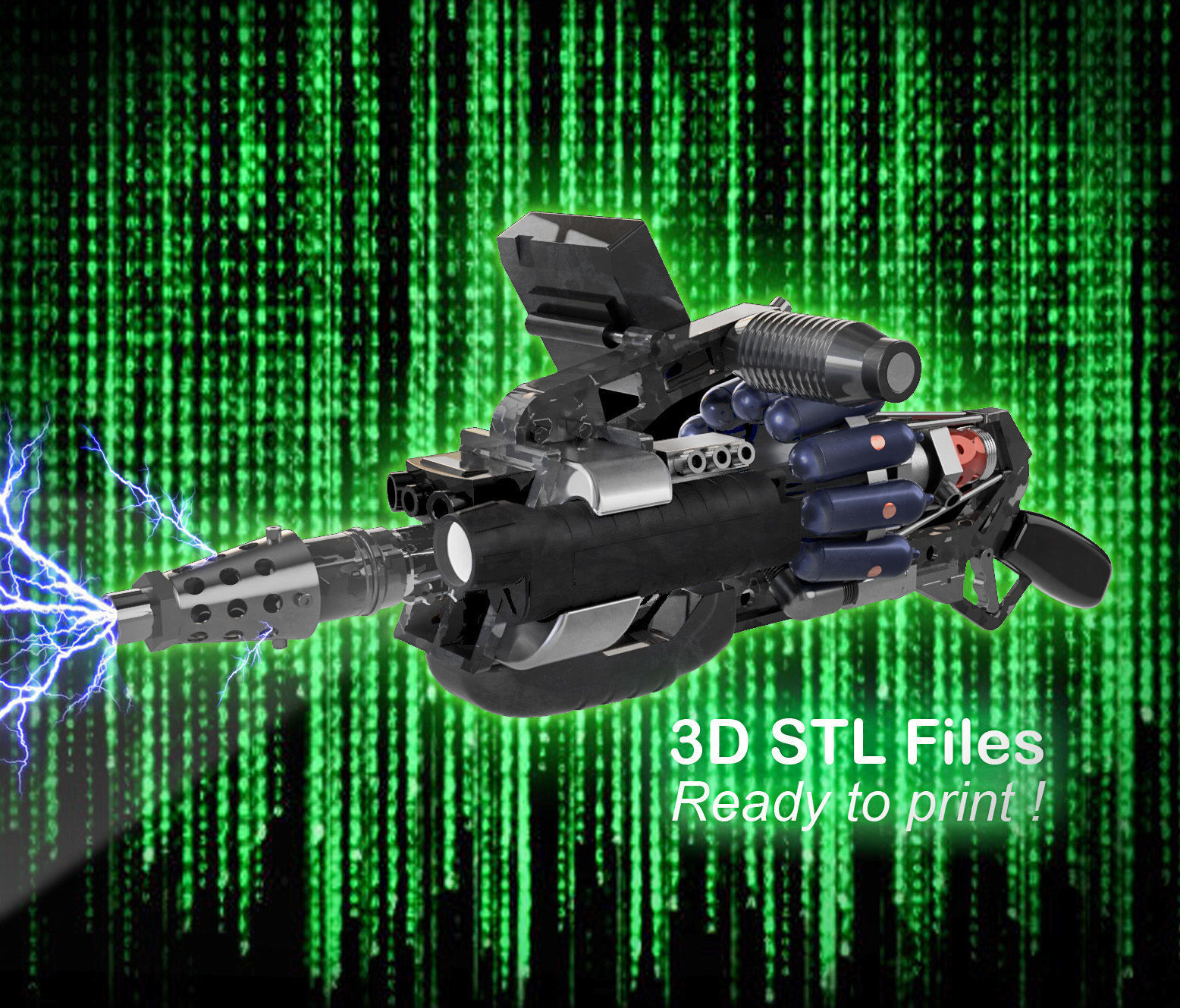 Printable LIGHTNING GUN from THE MATRIX 3D model 3D printable | CGTrader