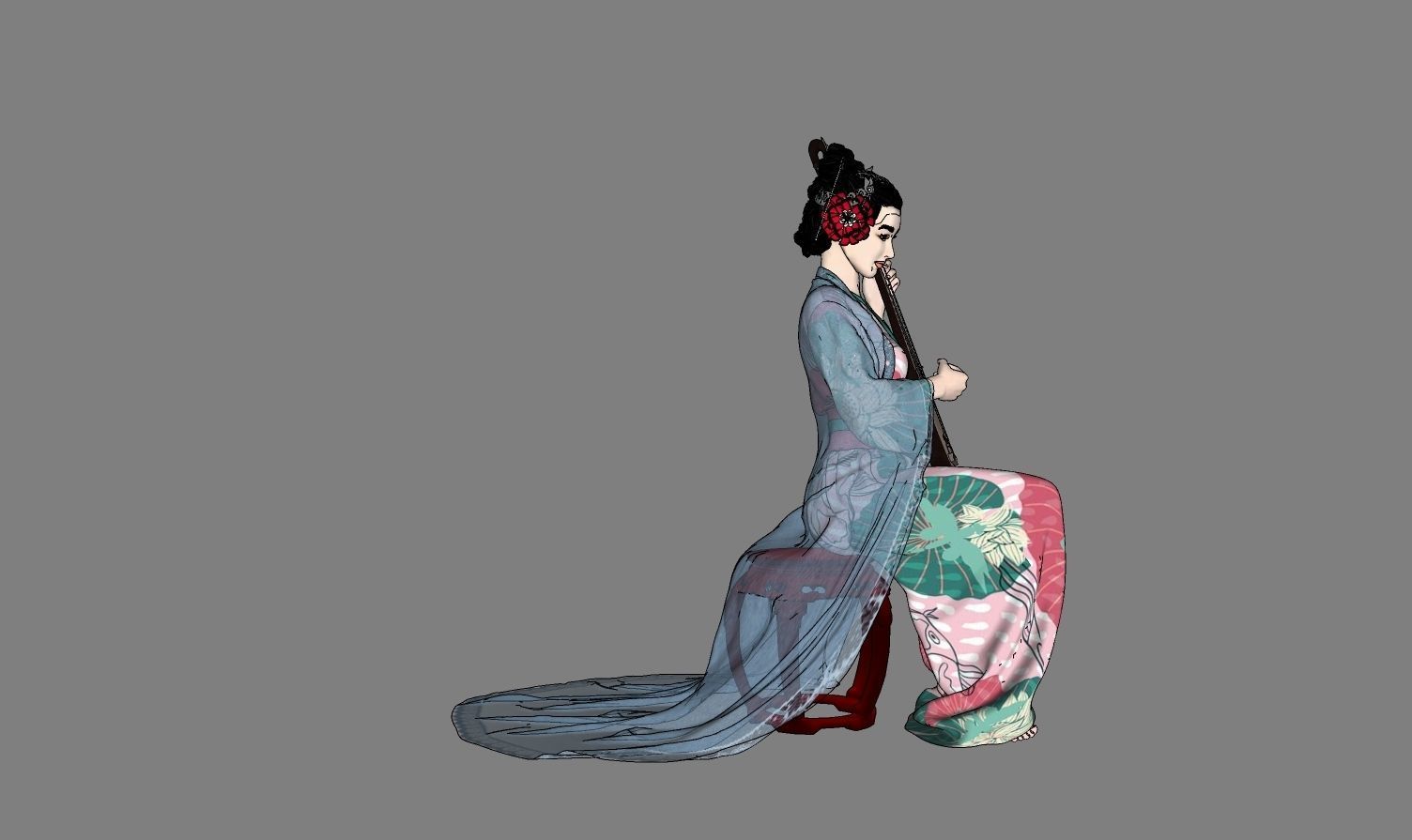 Chinese Pipa Ancient Costume Beauty Character 3D model | CGTrader