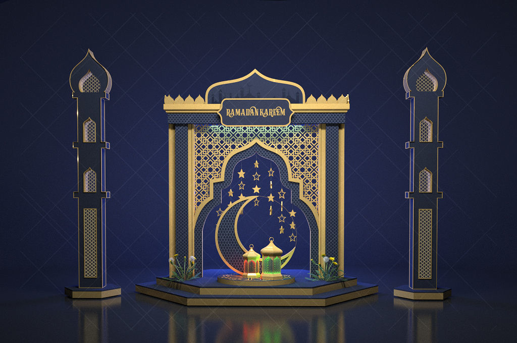 Islamic Ramadan EID Decoration fine-tuned STUDIO LIGHT SETUP 3D 3D ...