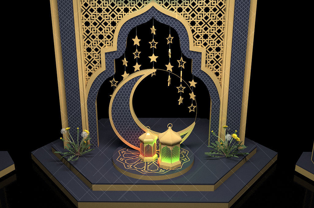 Islamic Ramadan EID Decoration fine-tuned STUDIO LIGHT SETUP 3D 3D ...