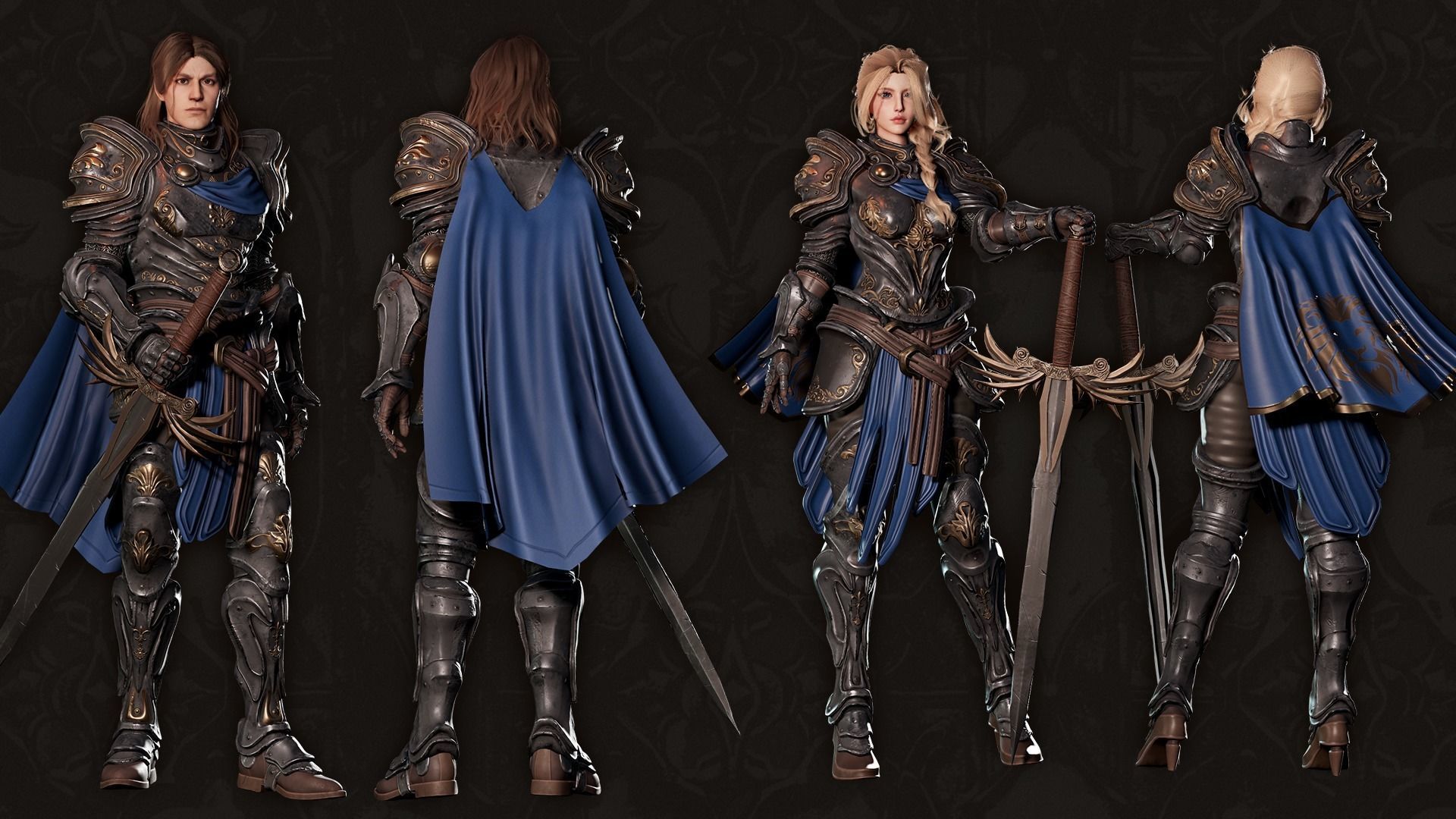 3D model MMORPG Champion Warrior - Medieval Fantasy Modular Character ...