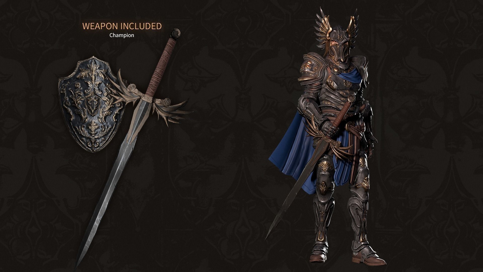 3D model MMORPG Champion Warrior - Medieval Fantasy Modular Character ...