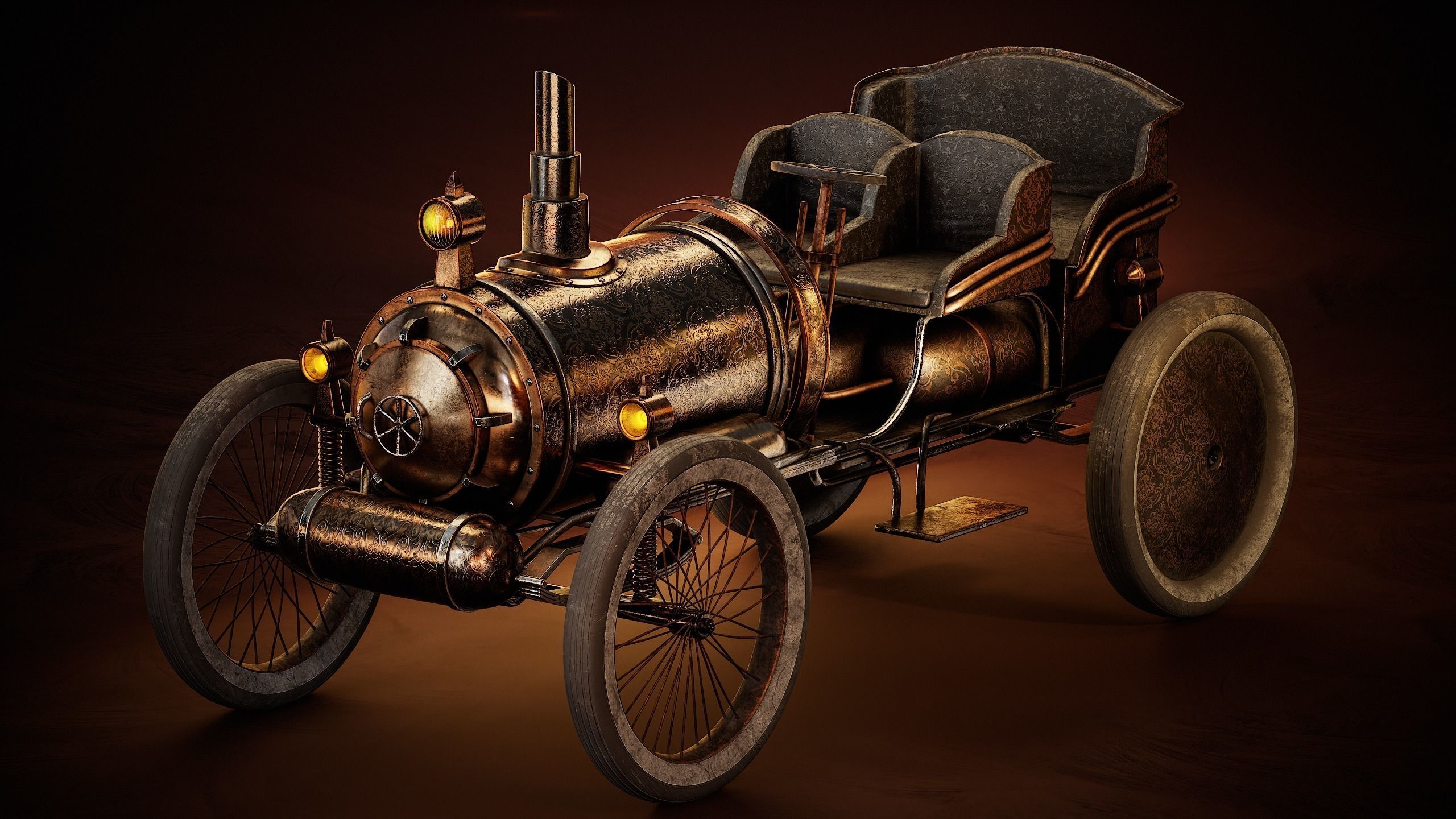 Steampunk Car Vintage Victorian PBR 3D Model 3D model | CGTrader