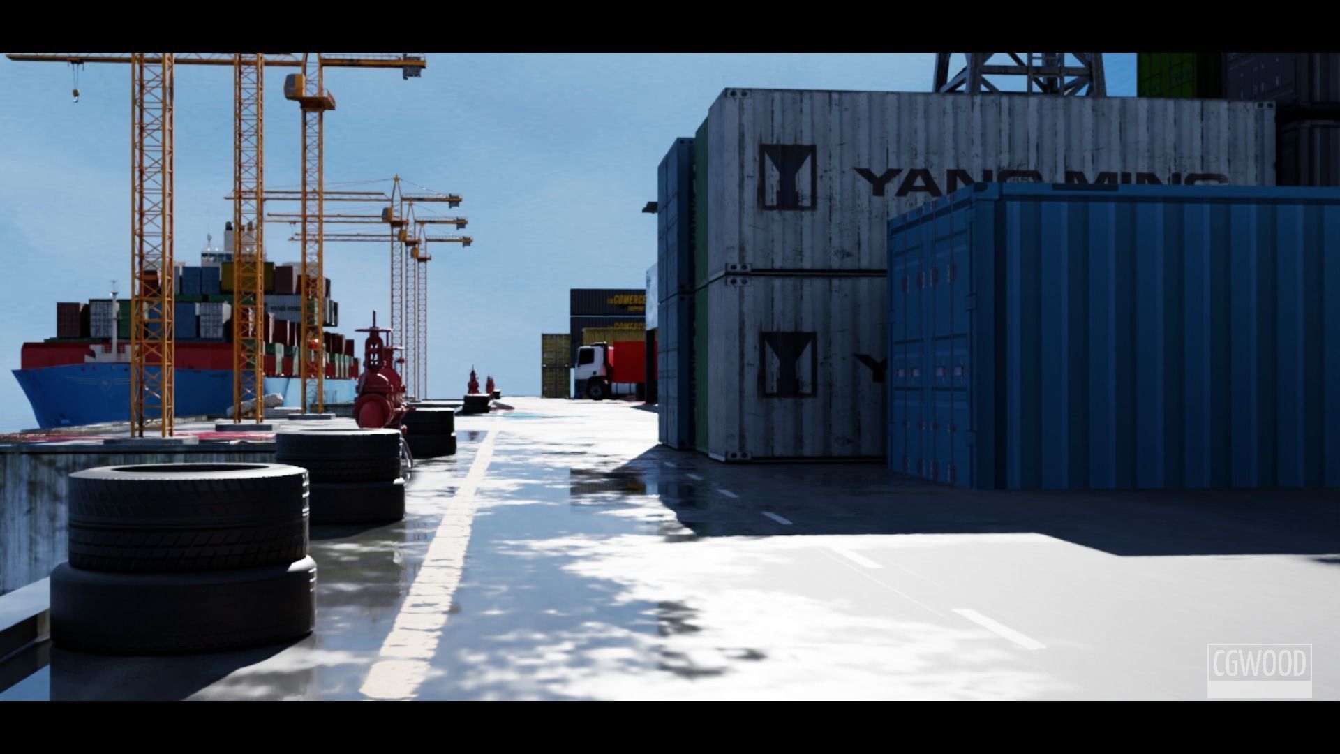 Shipyard container ship Cargo port 3D model | CGTrader