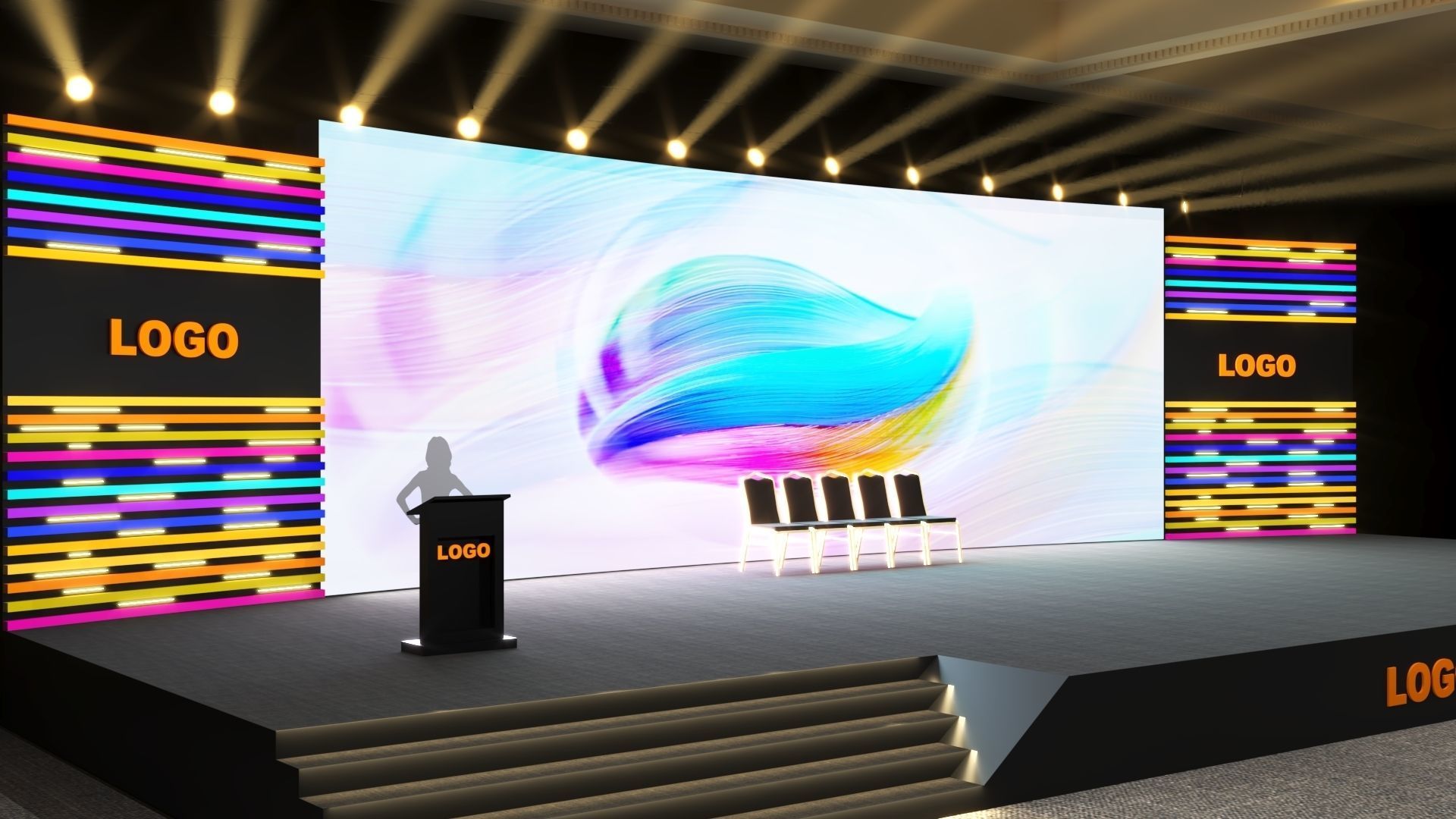 Virtual Stage free 3D model | CGTrader