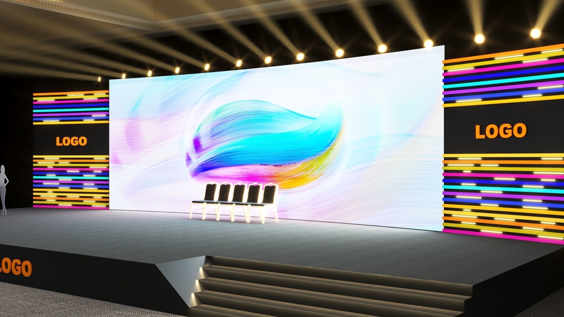 Virtual Stage free 3D model | CGTrader