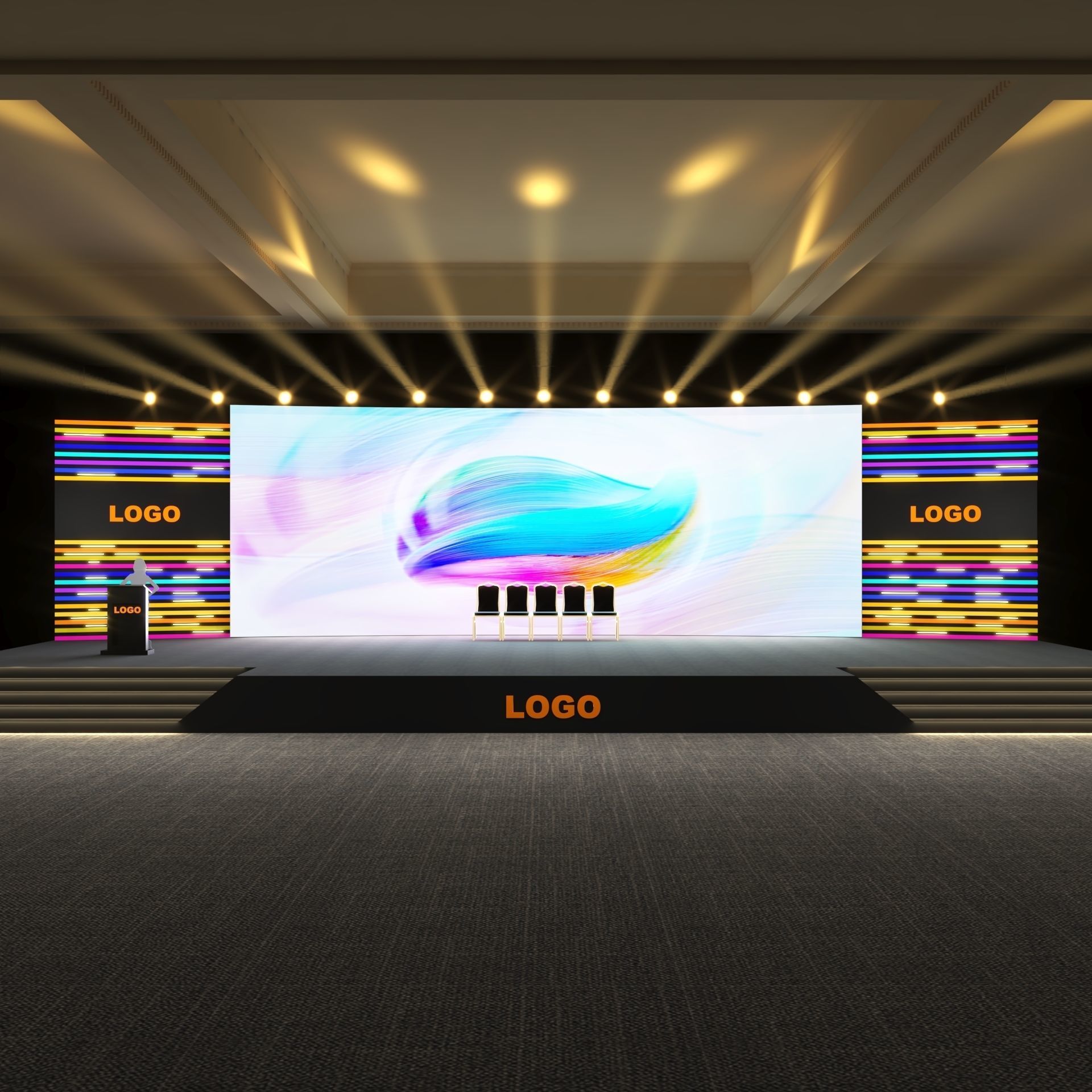 Virtual Stage free 3D model | CGTrader