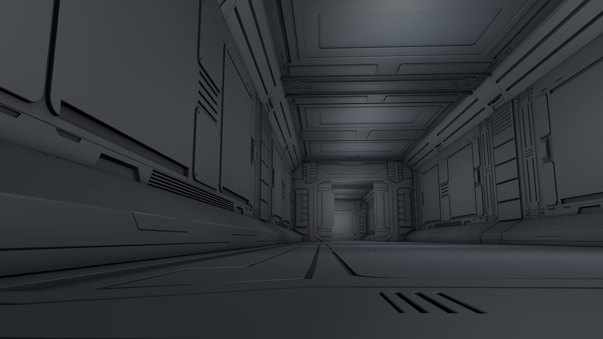 Sci Fi Corridor free 3D model | CGTrader