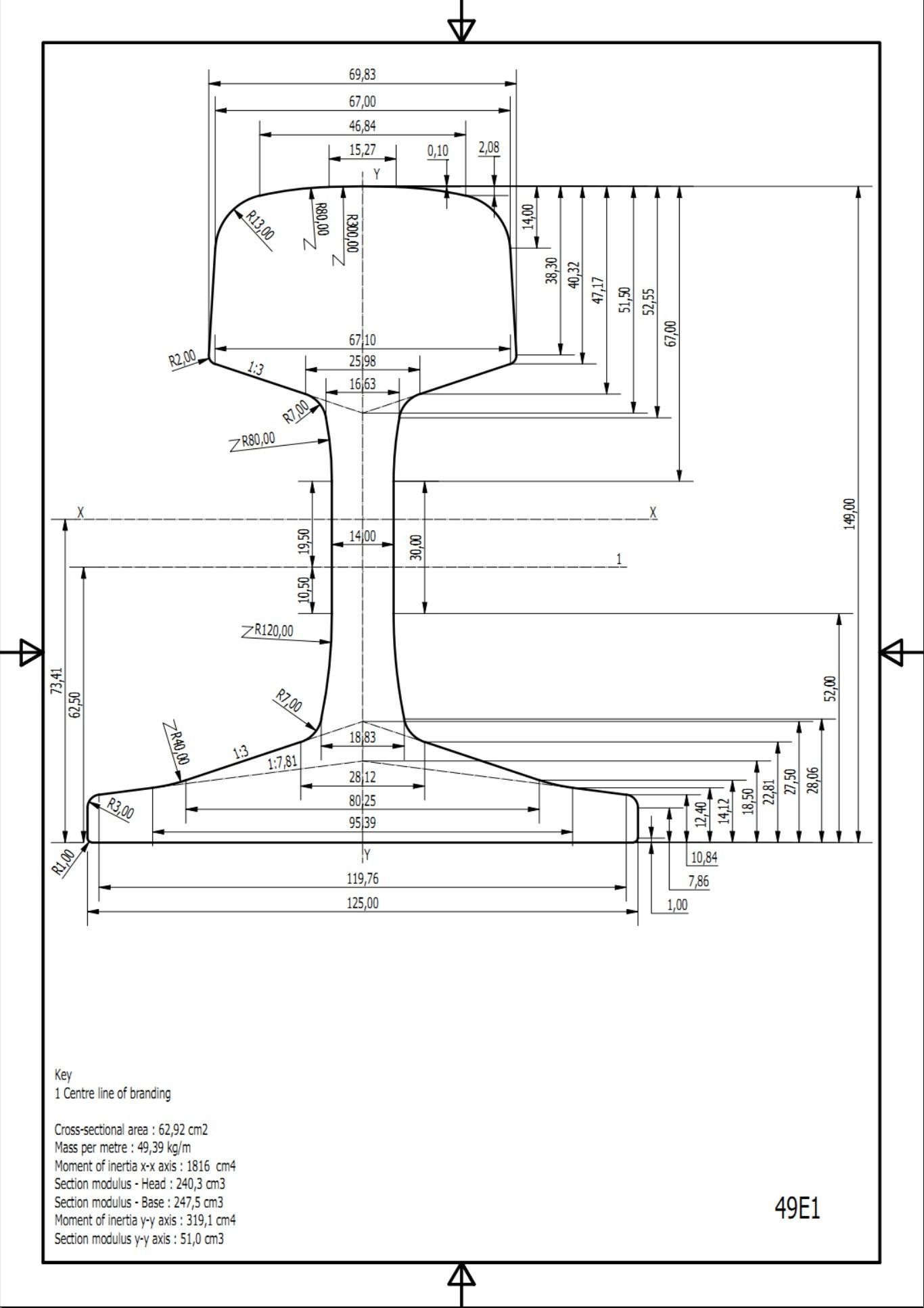 British Standard-EN13674 49E1 rail 3D model | CGTrader