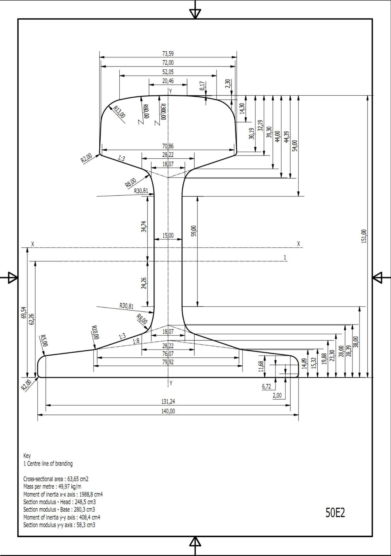 British Standard-EN13674 50E2 rail 3D model | CGTrader