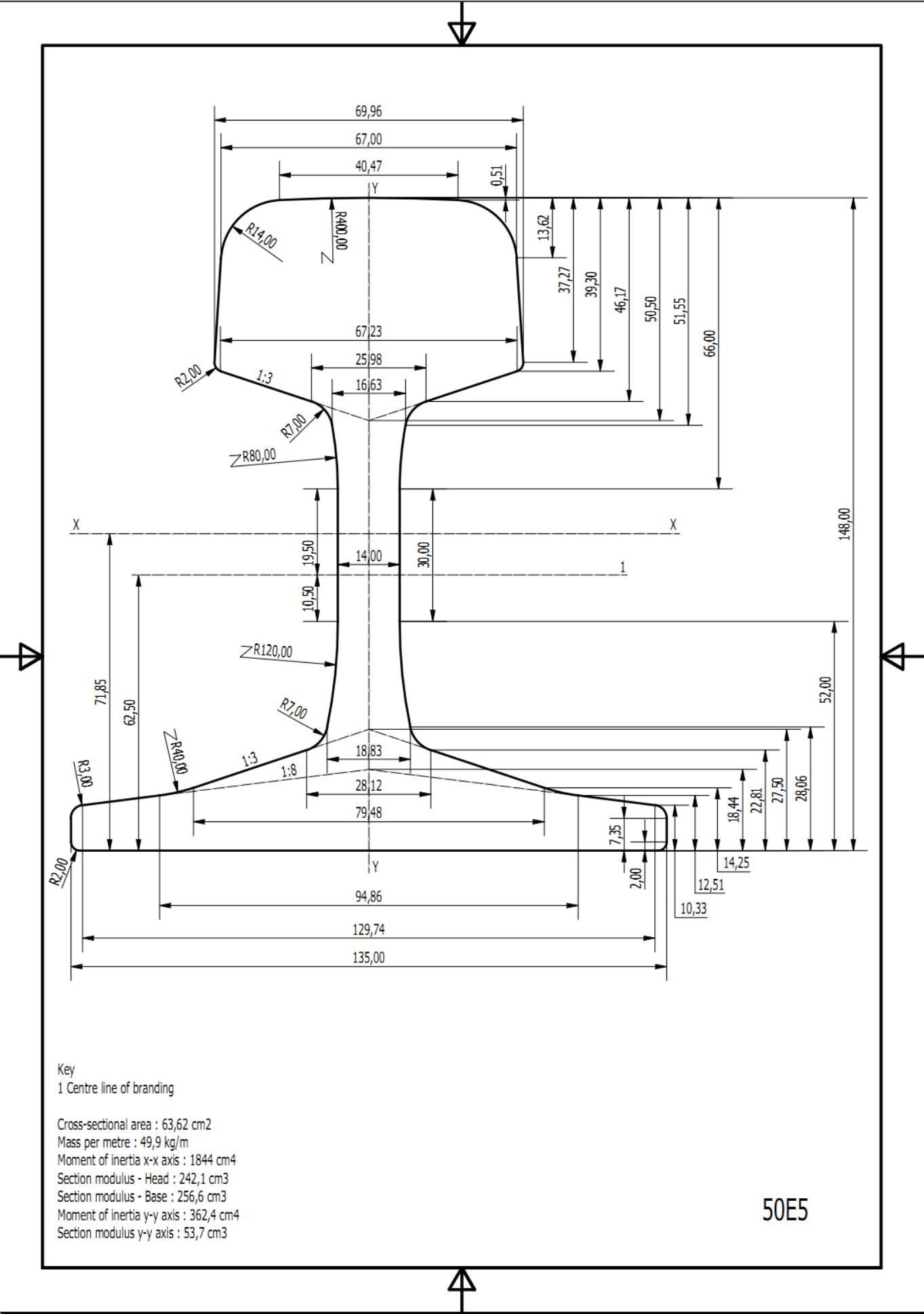 British Standard-EN13674 50E5 rail 3D model | CGTrader