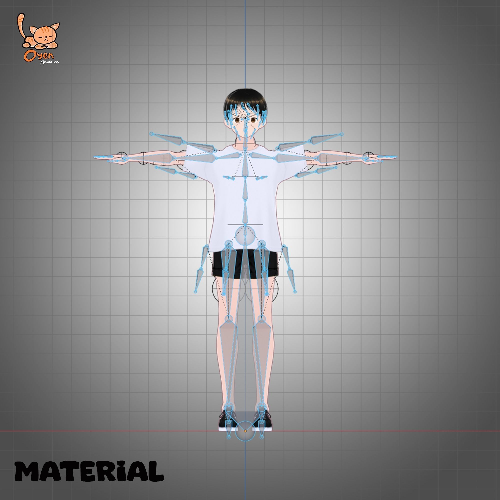Male Anime Basic Vtuber VRM 3D model rigged | CGTrader