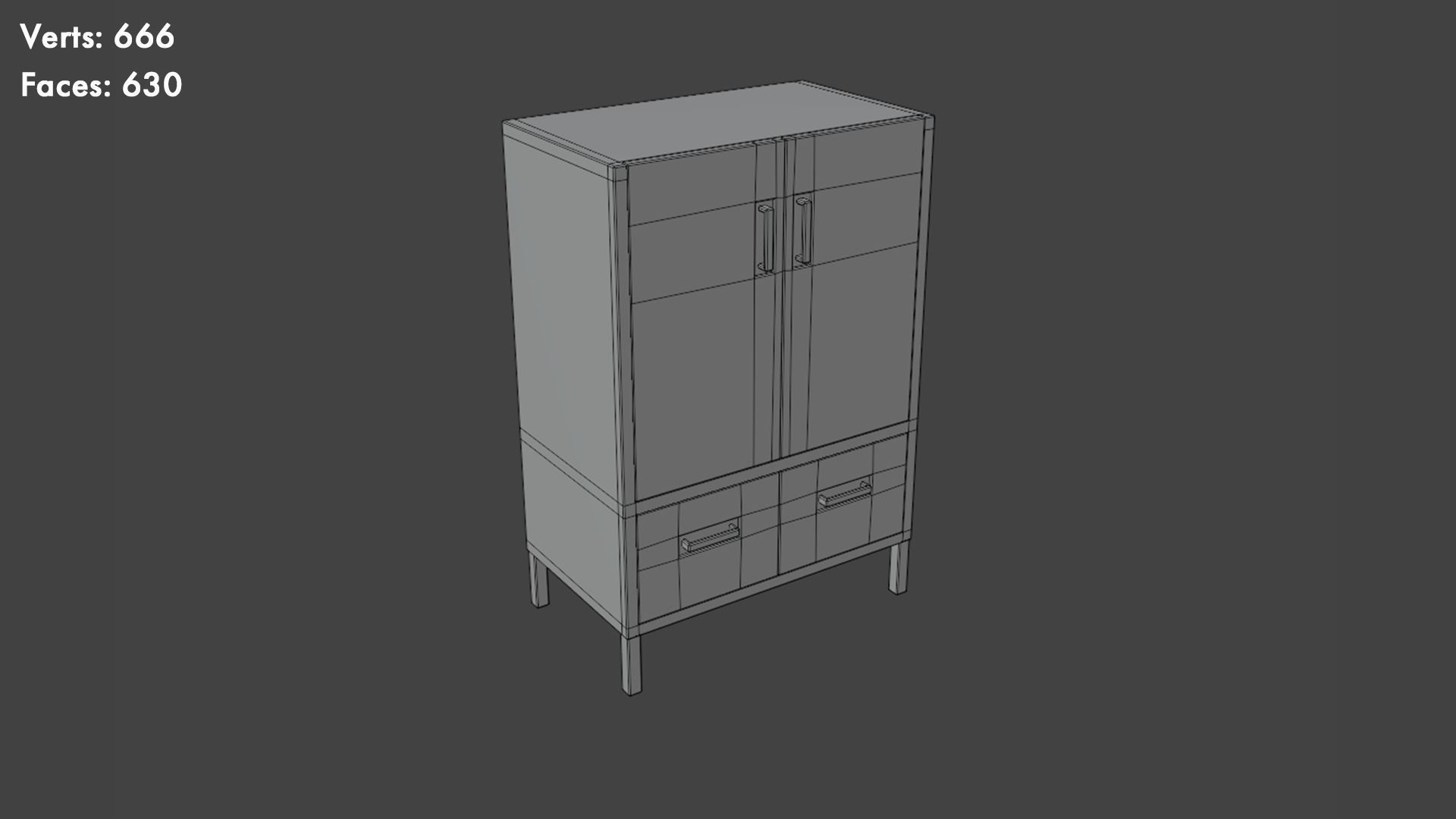 3D model Low Poly Cabinets Pack VR / AR / low-poly | CGTrader