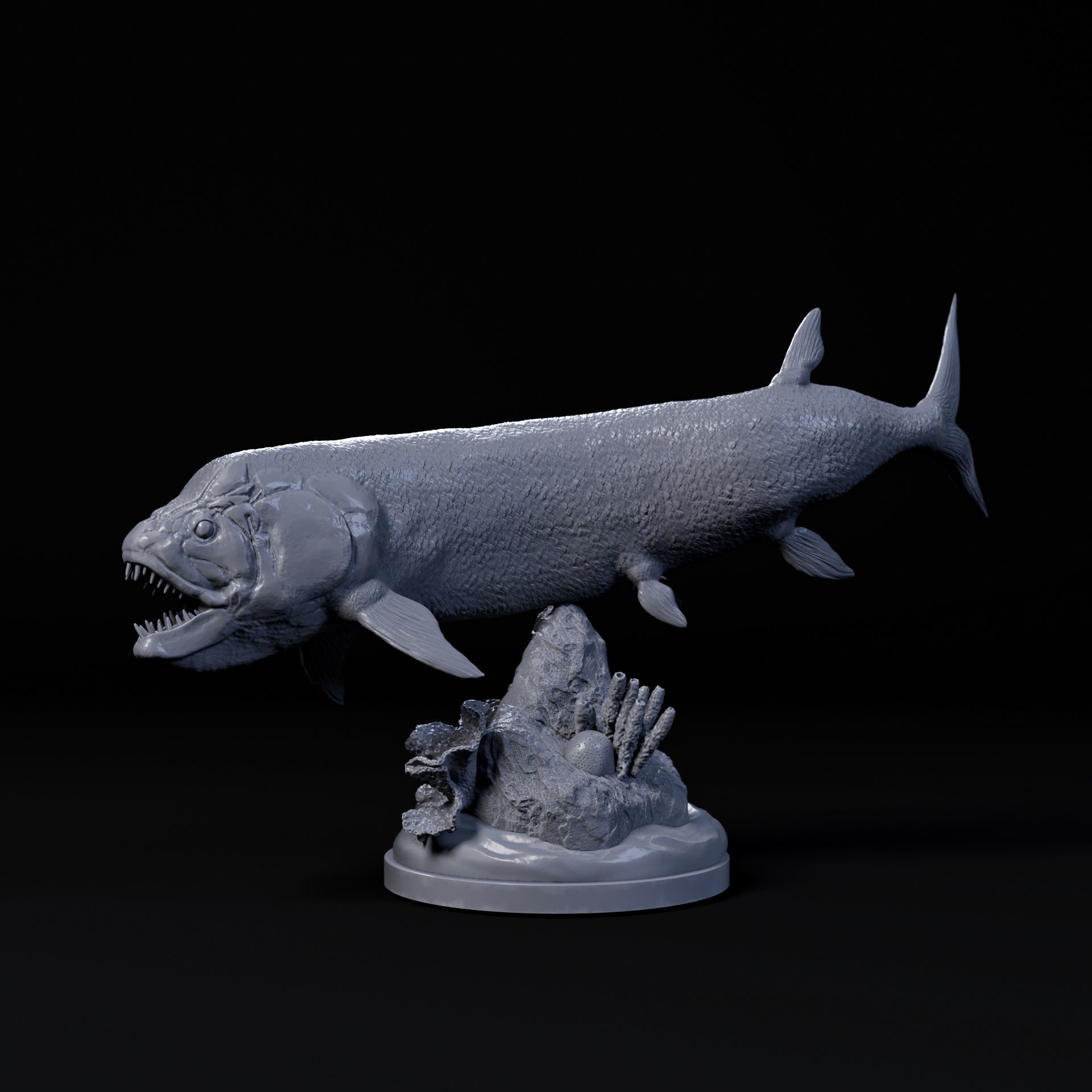 Xiphactinus swimming 1-35 scale pre-supported prehistoric fish 3D model 3D printable | CGTrader