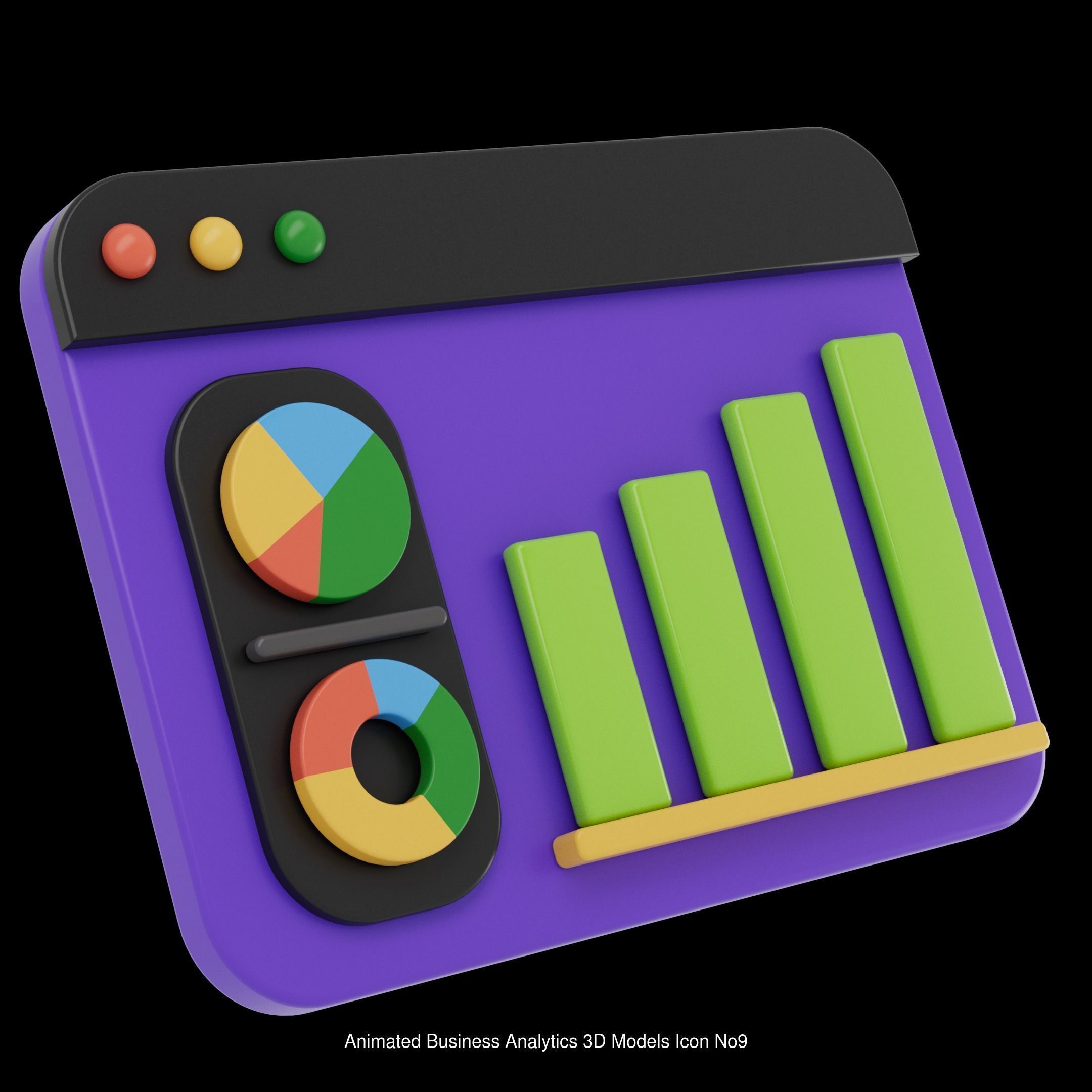 3D Model Collection Animated Business Analytics 3D Models Icon VR / AR ...