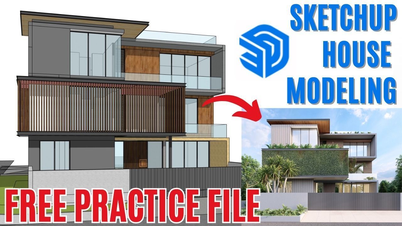 Exercise File for Model a House Modeling in Sketchup 2024 free 3D model ...
