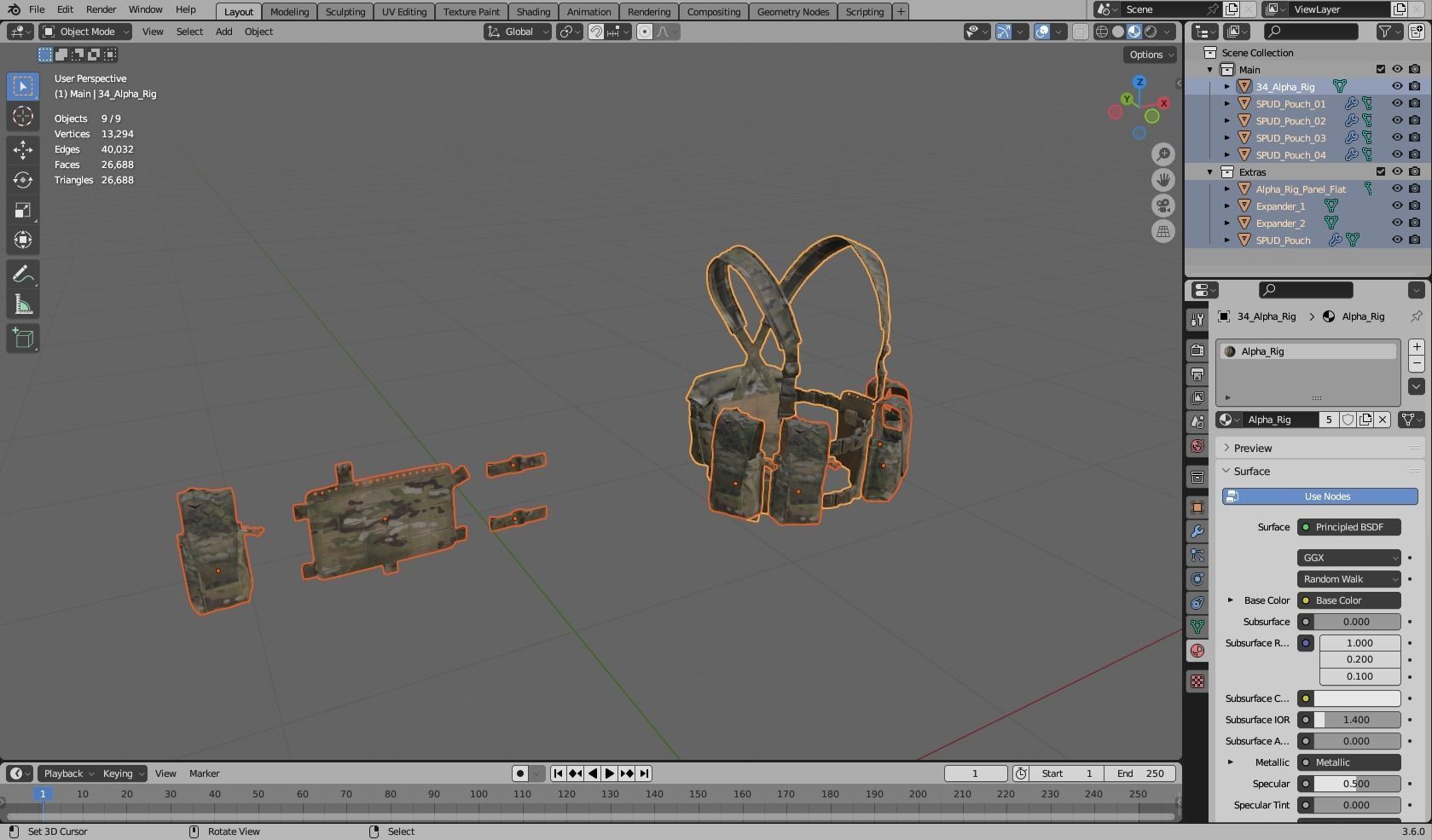 3D model Spiritus Systems 34A Chest Rig VR / AR / low-poly | CGTrader