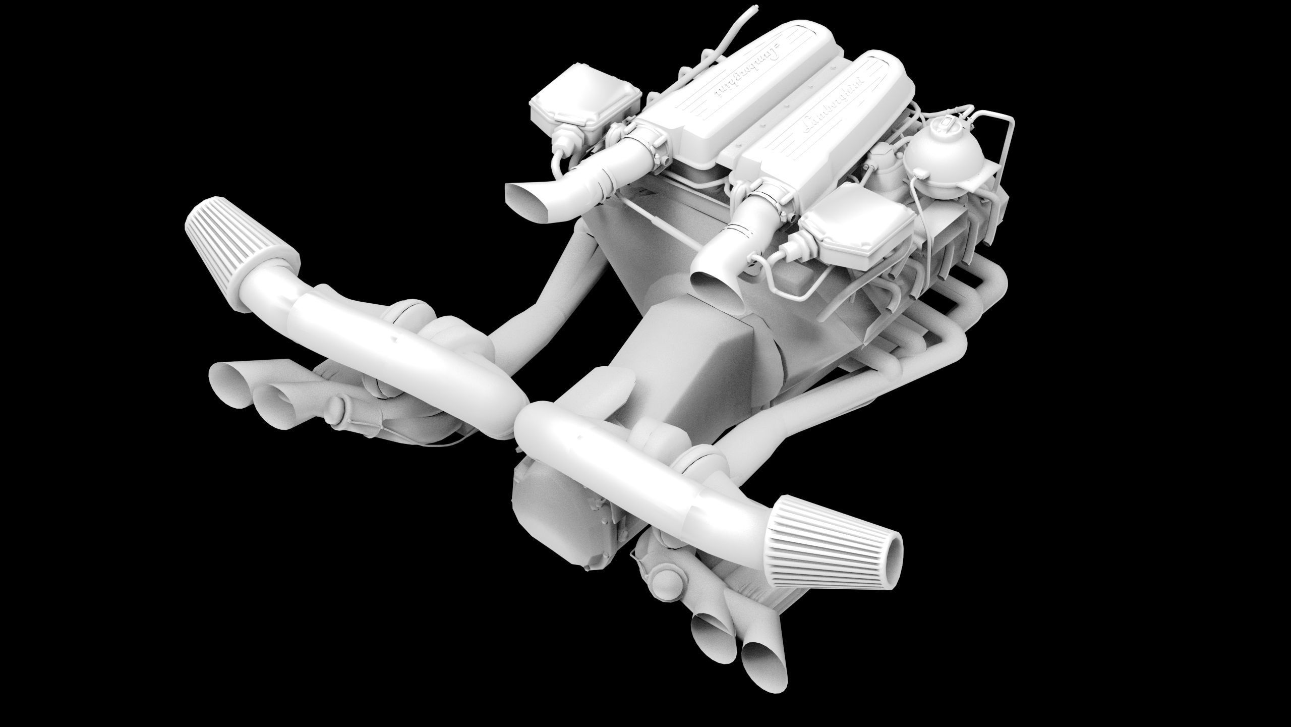 3D model Twin-Turbo V10 Lamborghini Engine VR / AR / low-poly | CGTrader