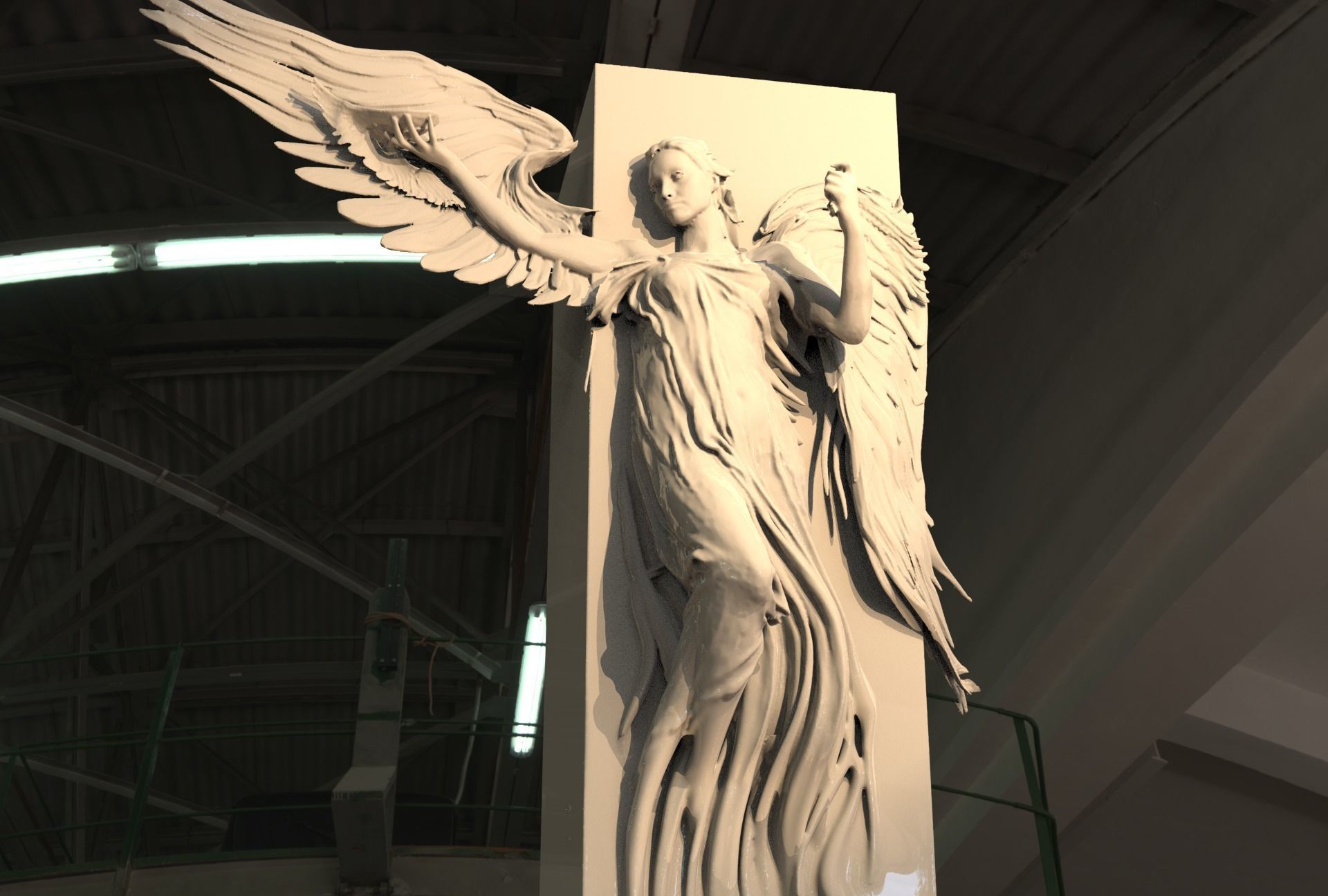 Grand Angel wall sculpture Ghost Stone 3D model | CGTrader
