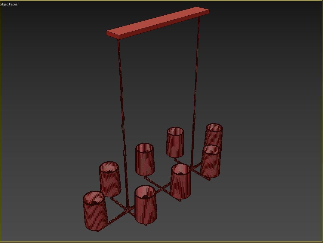 RH WRIGHT LINEAR CHANDELIER 3D model | CGTrader