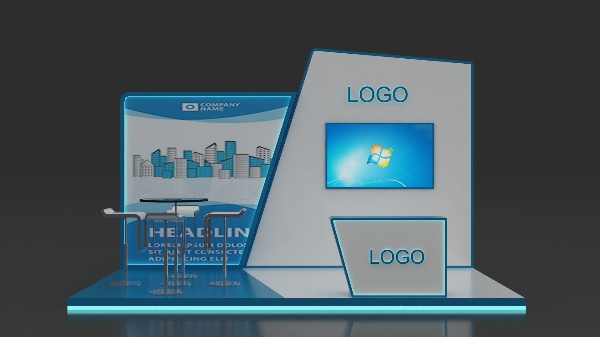 Exhibition booth idea 3D model | CGTrader