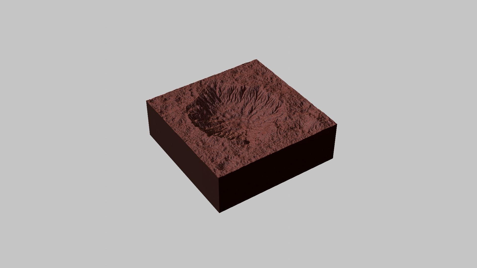 16k Massive Crater Shaped Terrain 3D model and height map 3D model ...