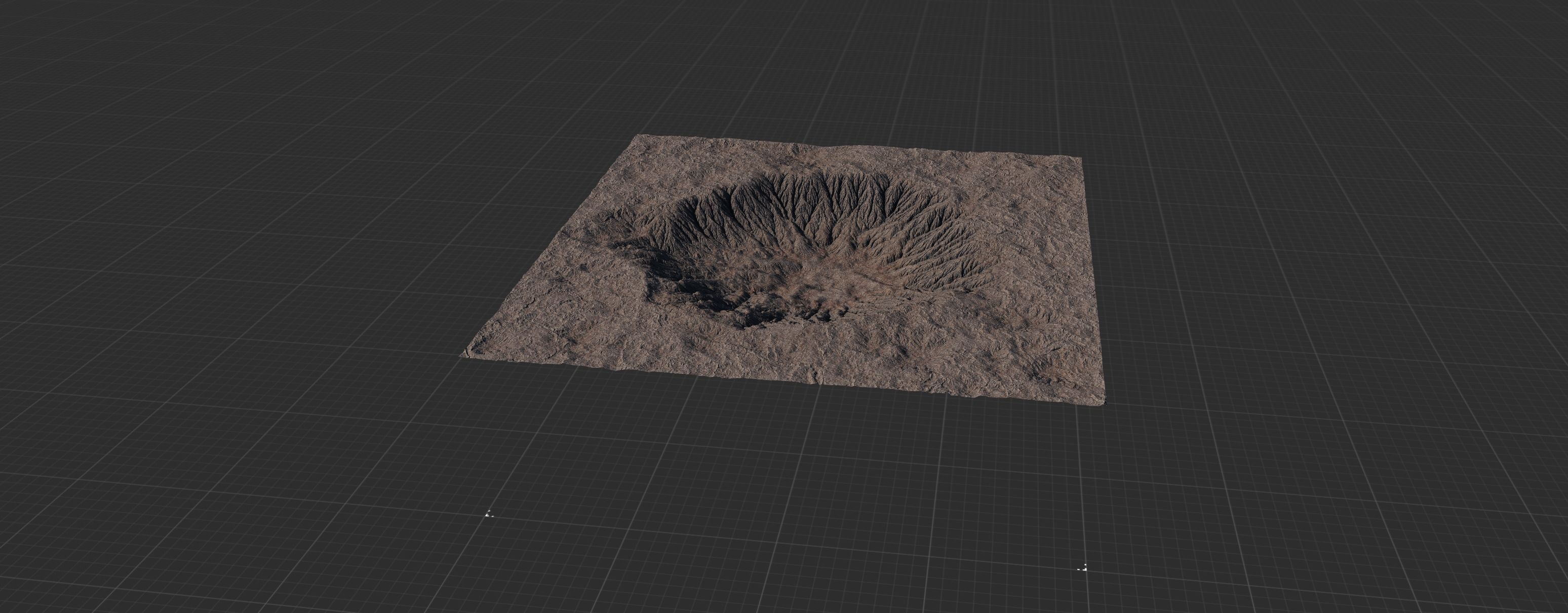 16k Massive Crater Shaped Terrain 3D model and height map 3D model ...