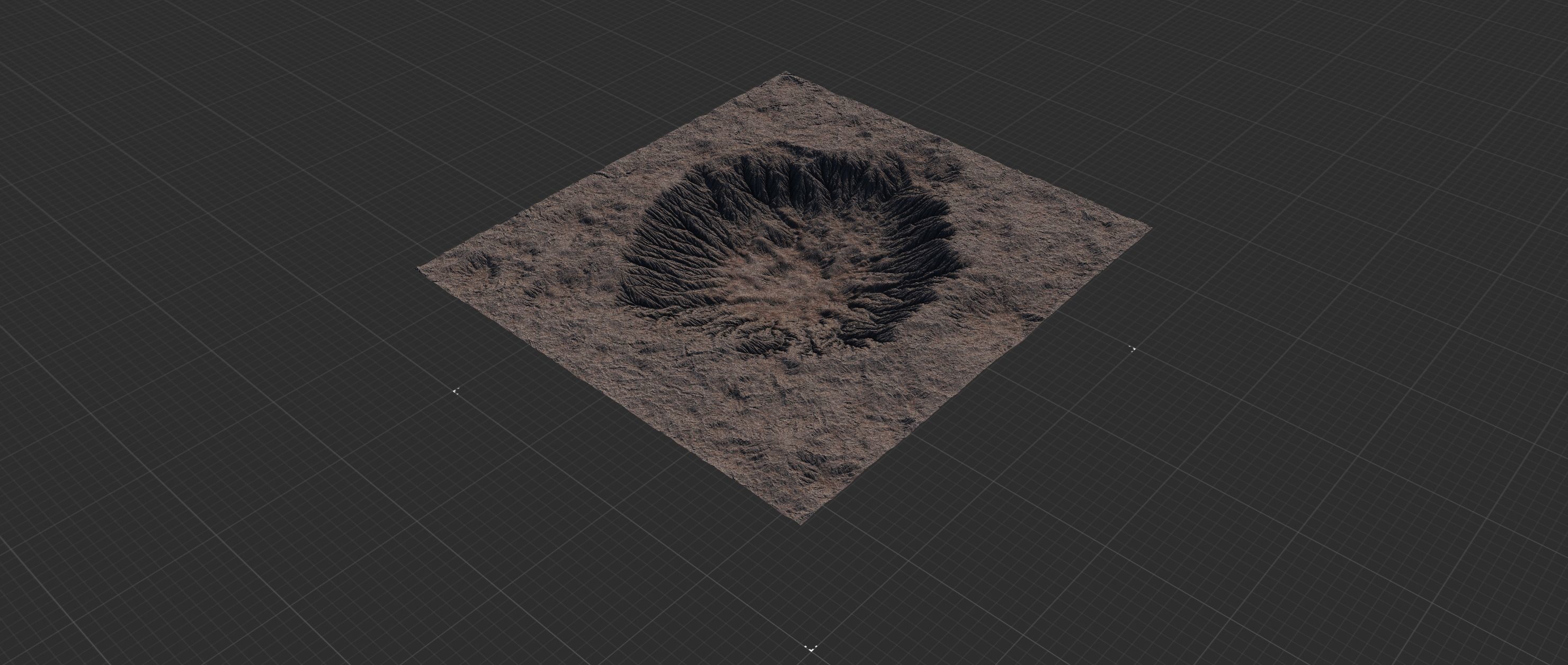 16k Massive Crater Shaped Terrain 3D model and height map 3D model ...