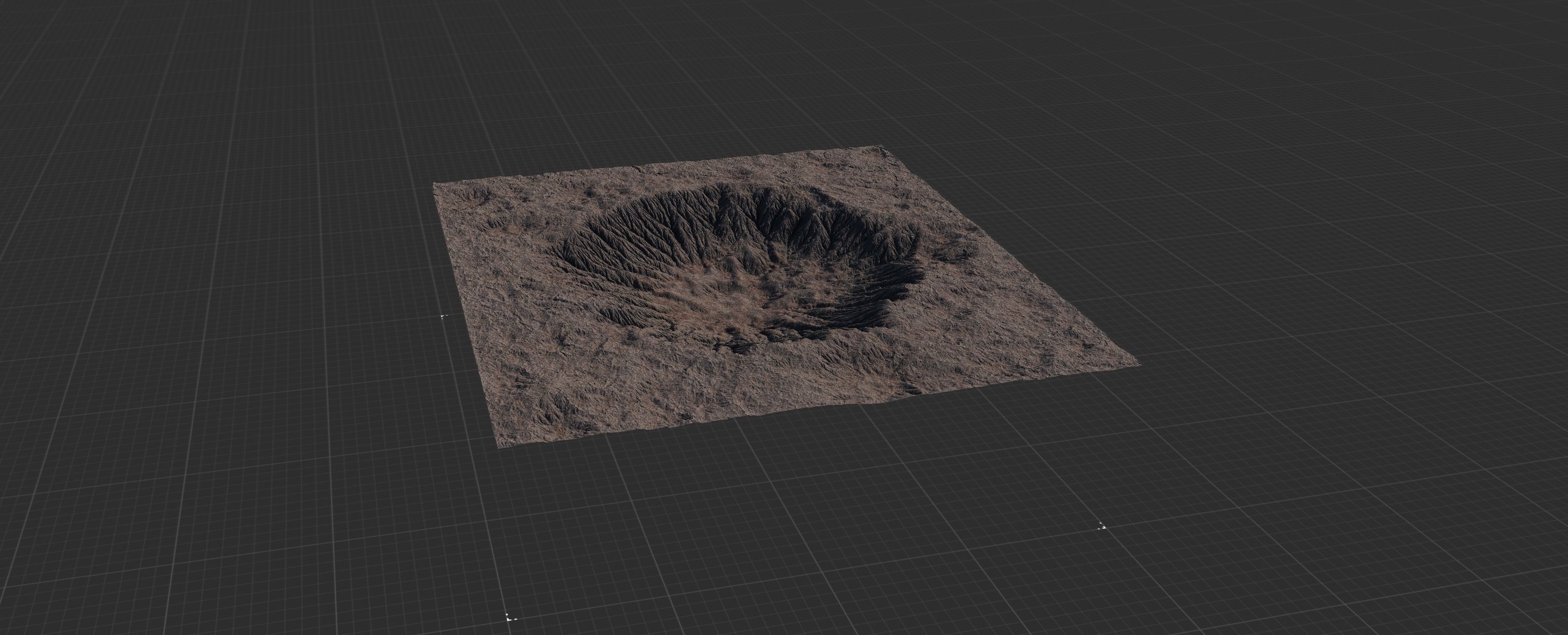 16k Massive Crater Shaped Terrain 3D model and height map 3D model ...