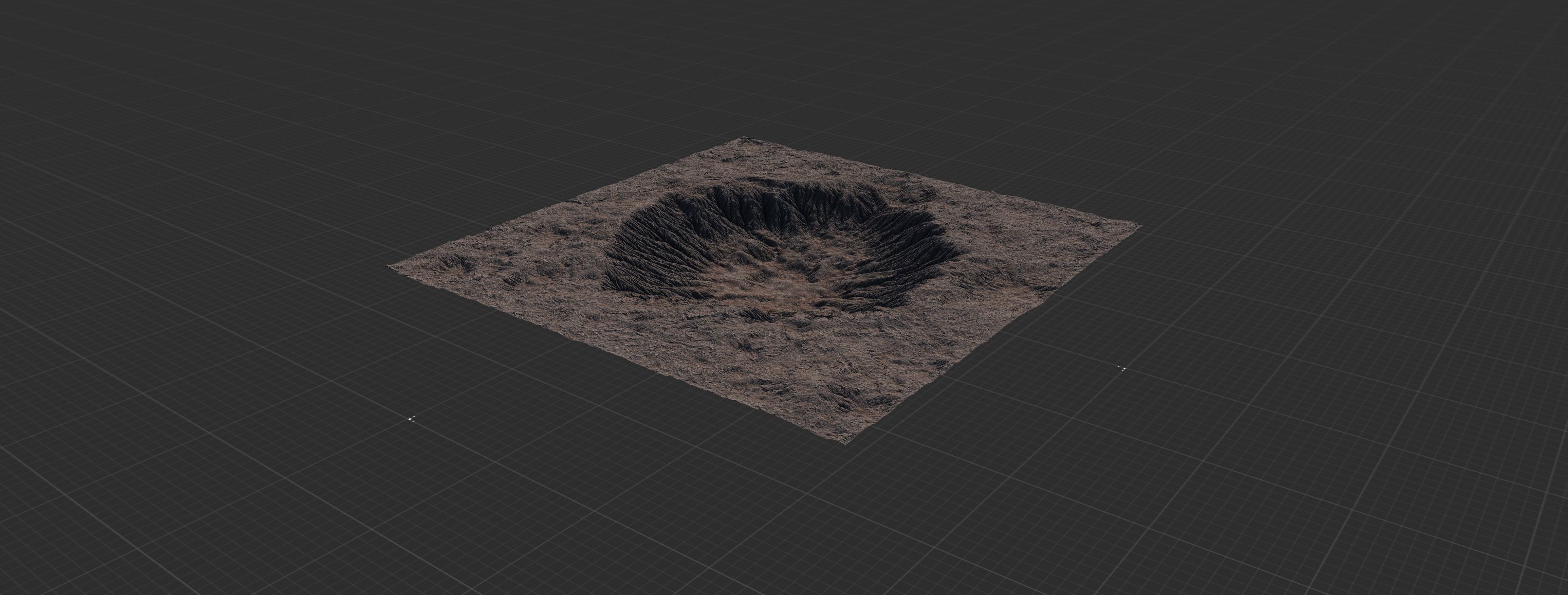 16k Massive Crater Shaped Terrain 3D model and height map 3D model ...