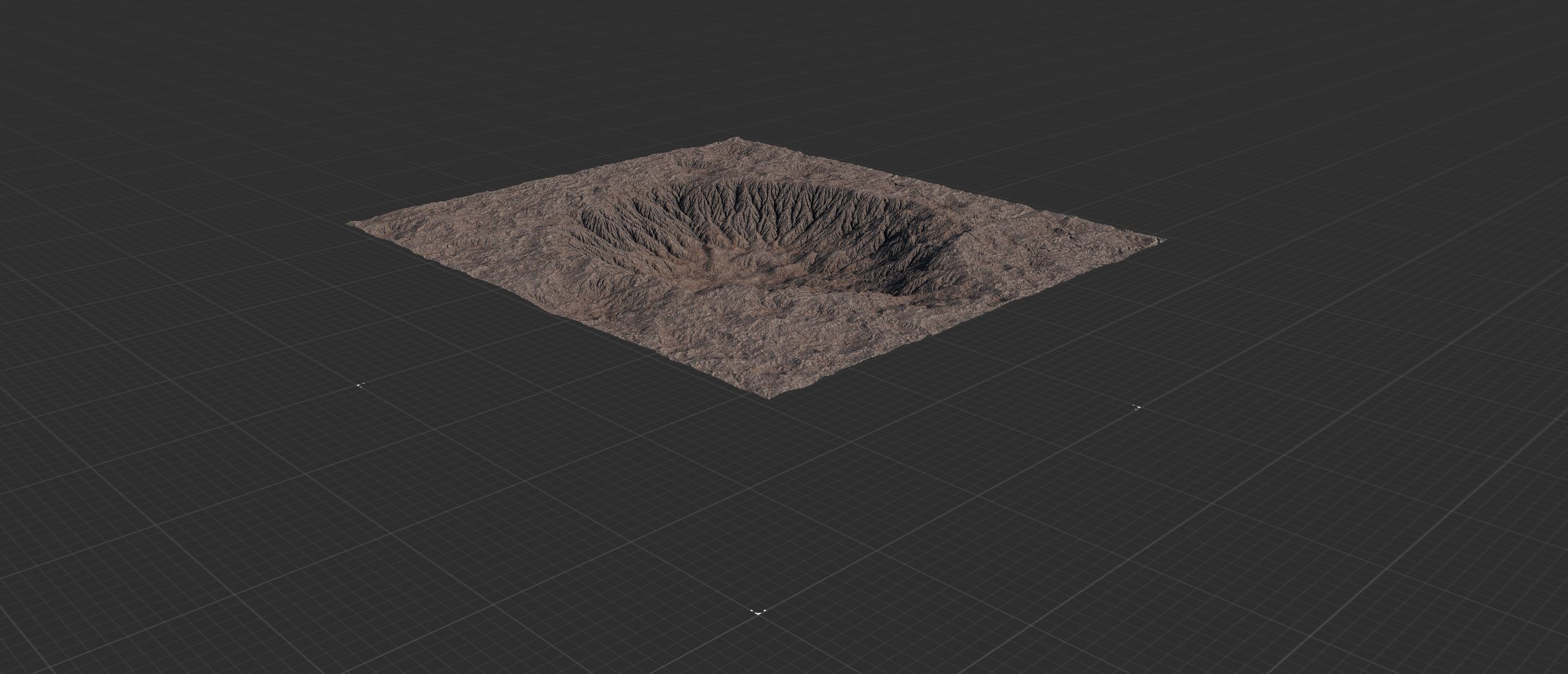 16k Massive Crater Shaped Terrain 3D model and height map 3D model ...