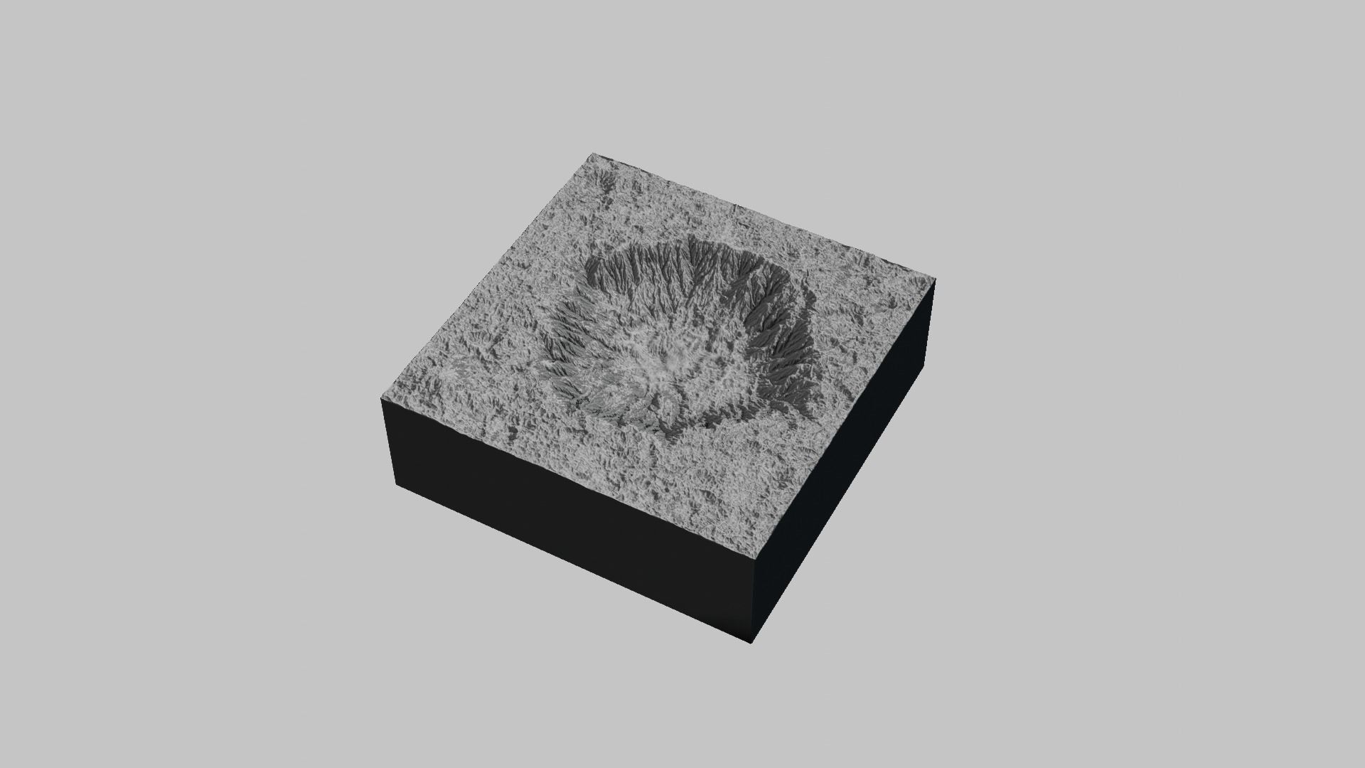 16k Massive Crater Shaped Terrain 3D model and height map 3D model ...